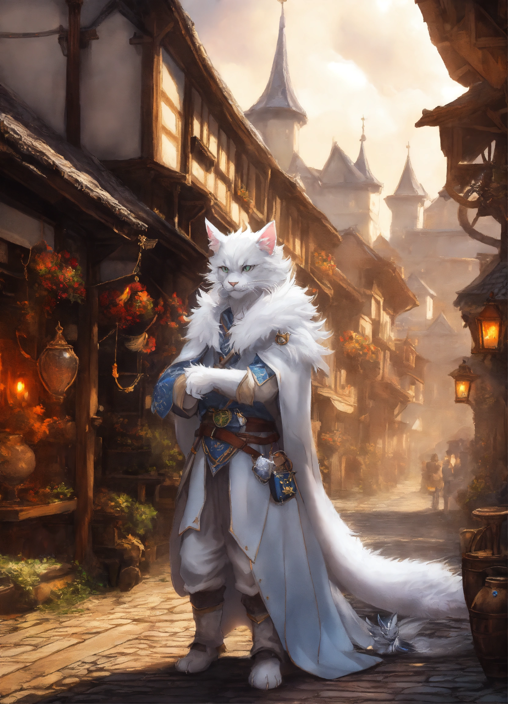 Lexica - Sorcerer Humanoid Cat Furry, White Fur, Silver Dragon Heritage ...