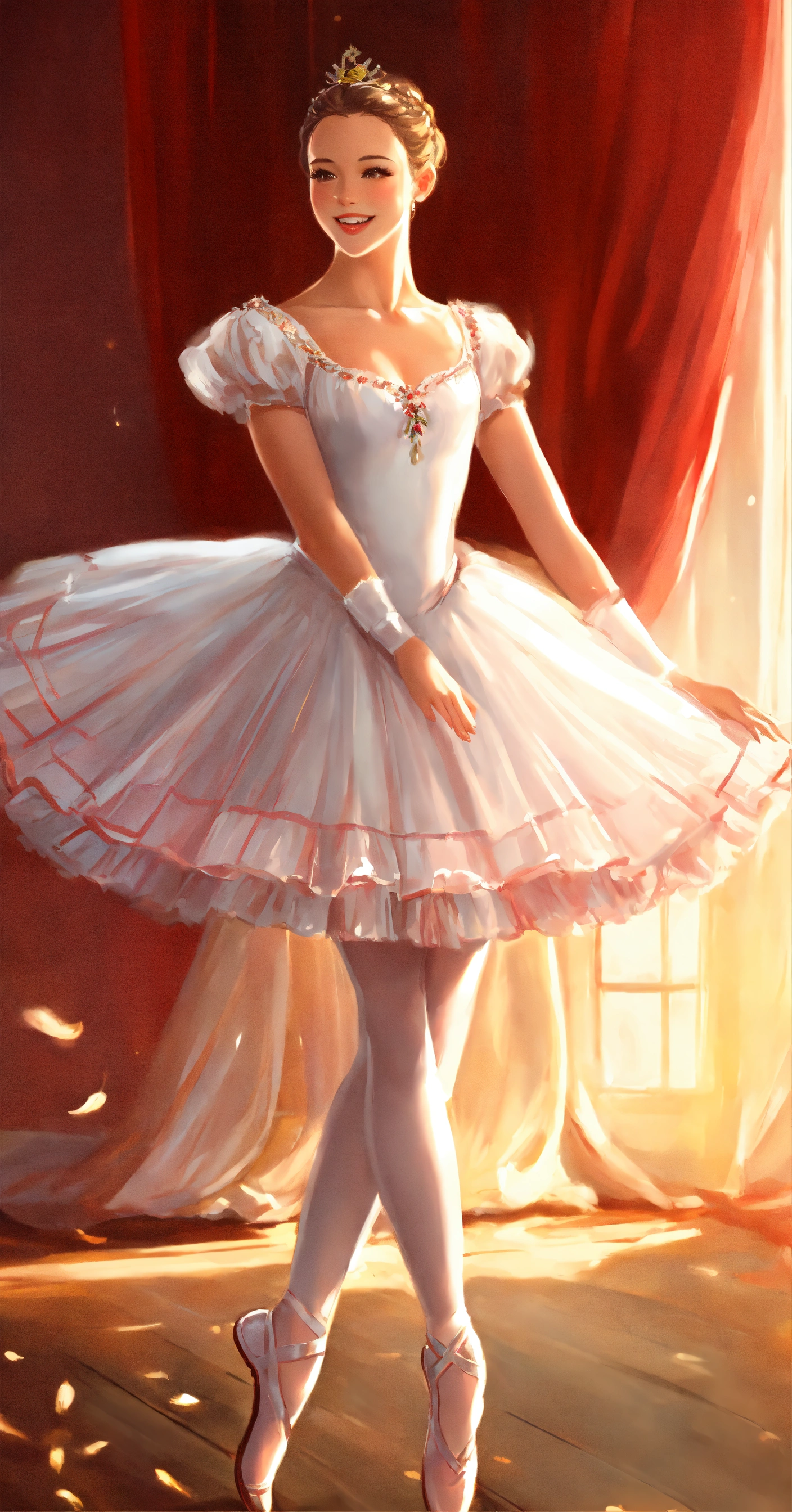 Lexica - Full body, beautiful young woman smiling and graceful, prima ...