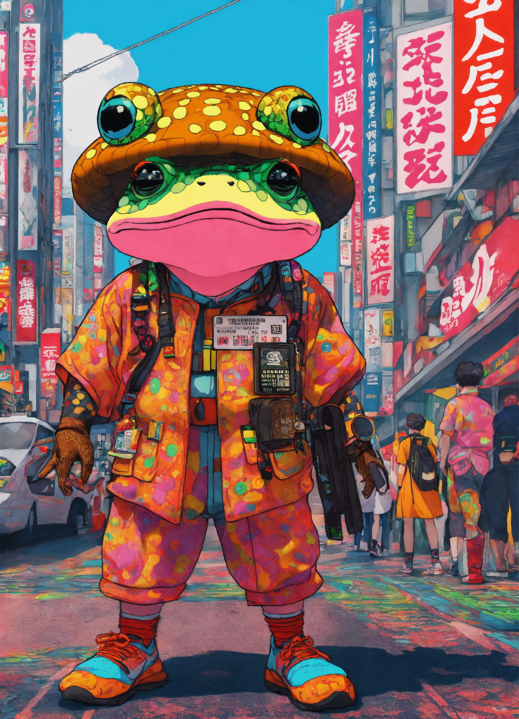 Lexica - Photorealistic Tokyo Street Fashion Shoot of Toad as a Samuri ...