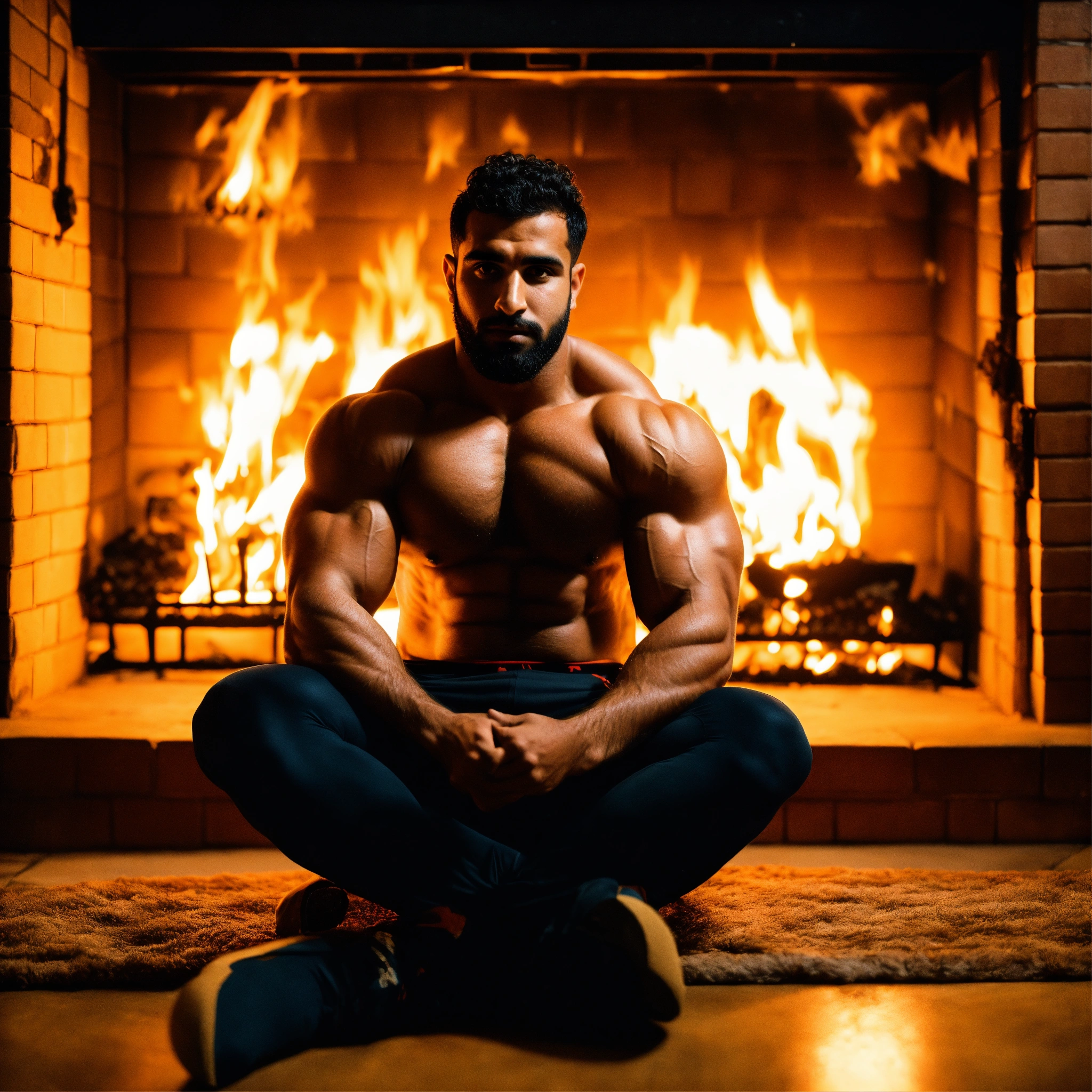 Lexica - 30-year-old hairy Libyan man with big muscles, big bodybuilder ...