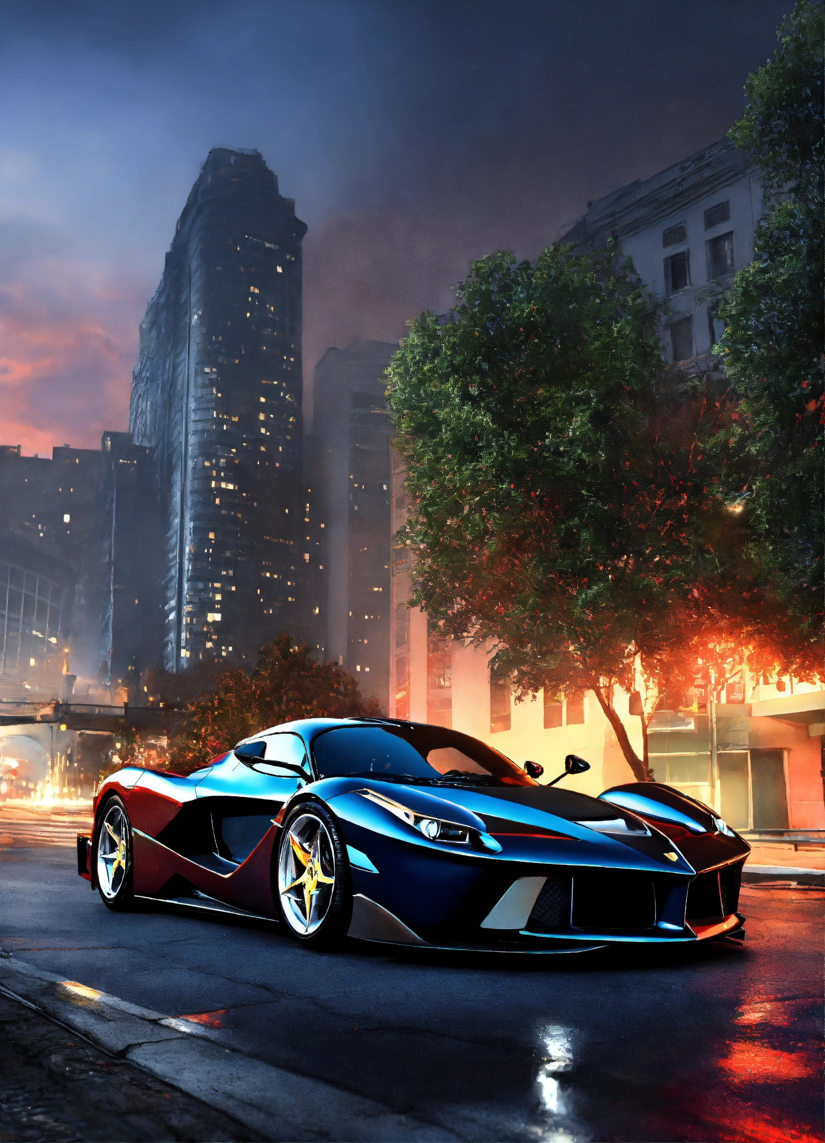 Lexica - Ferrari LaFerrari as BATMAN, realistic