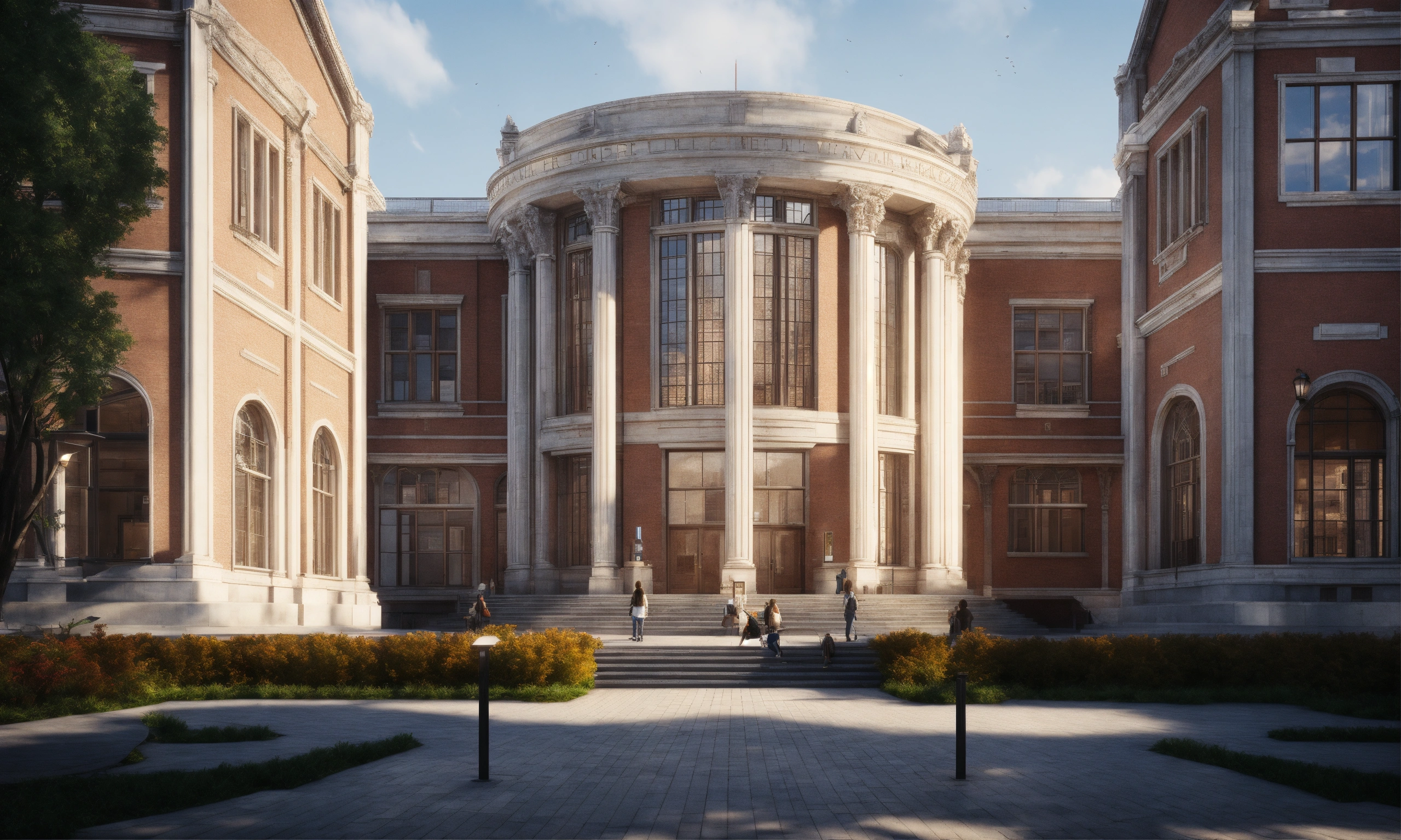 Lexica - Classic yet modern hyperrealistic university architecture exterior