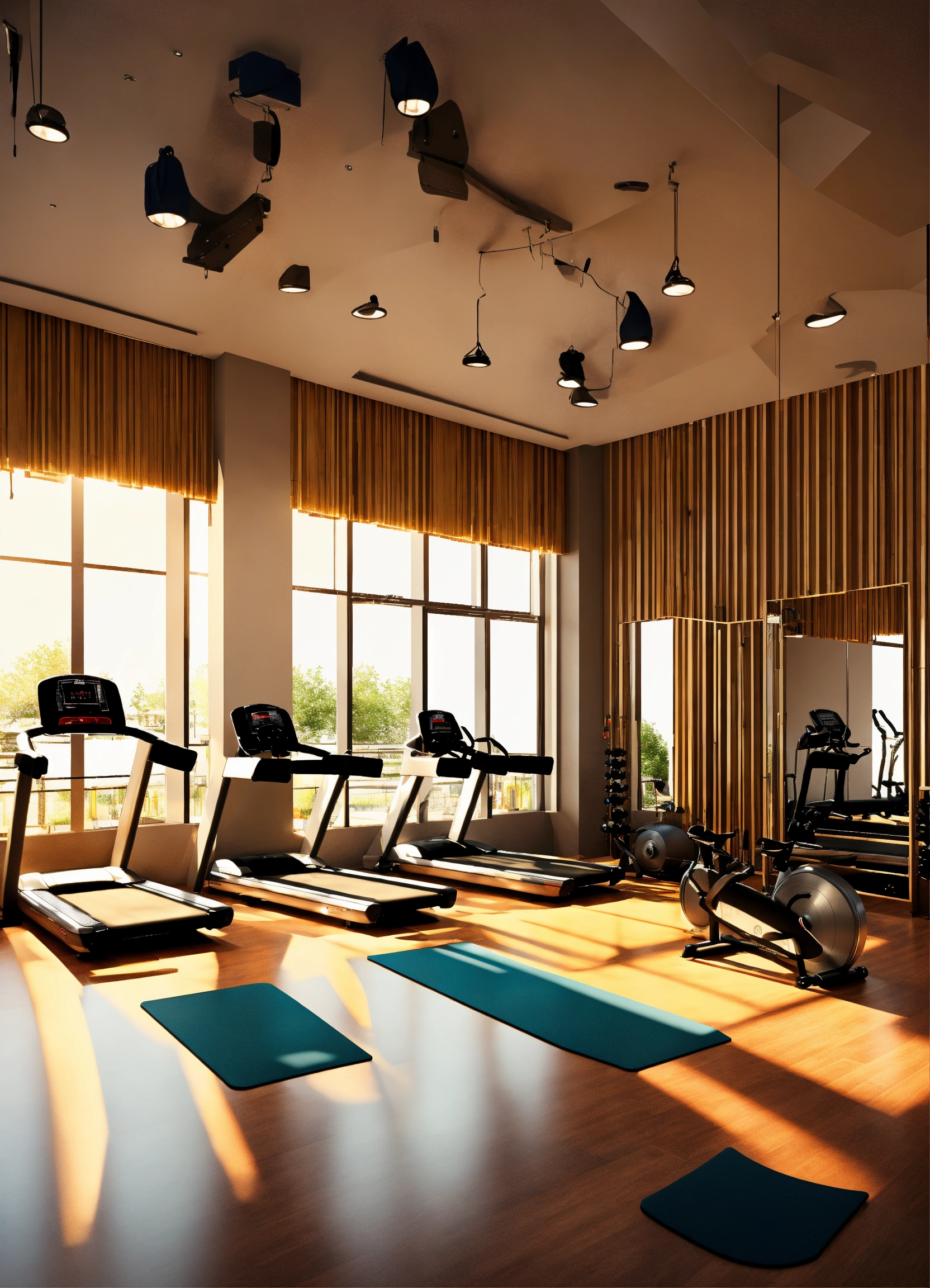 Lexica - Design of a gym with all heavy equipments and mirrors and good ...