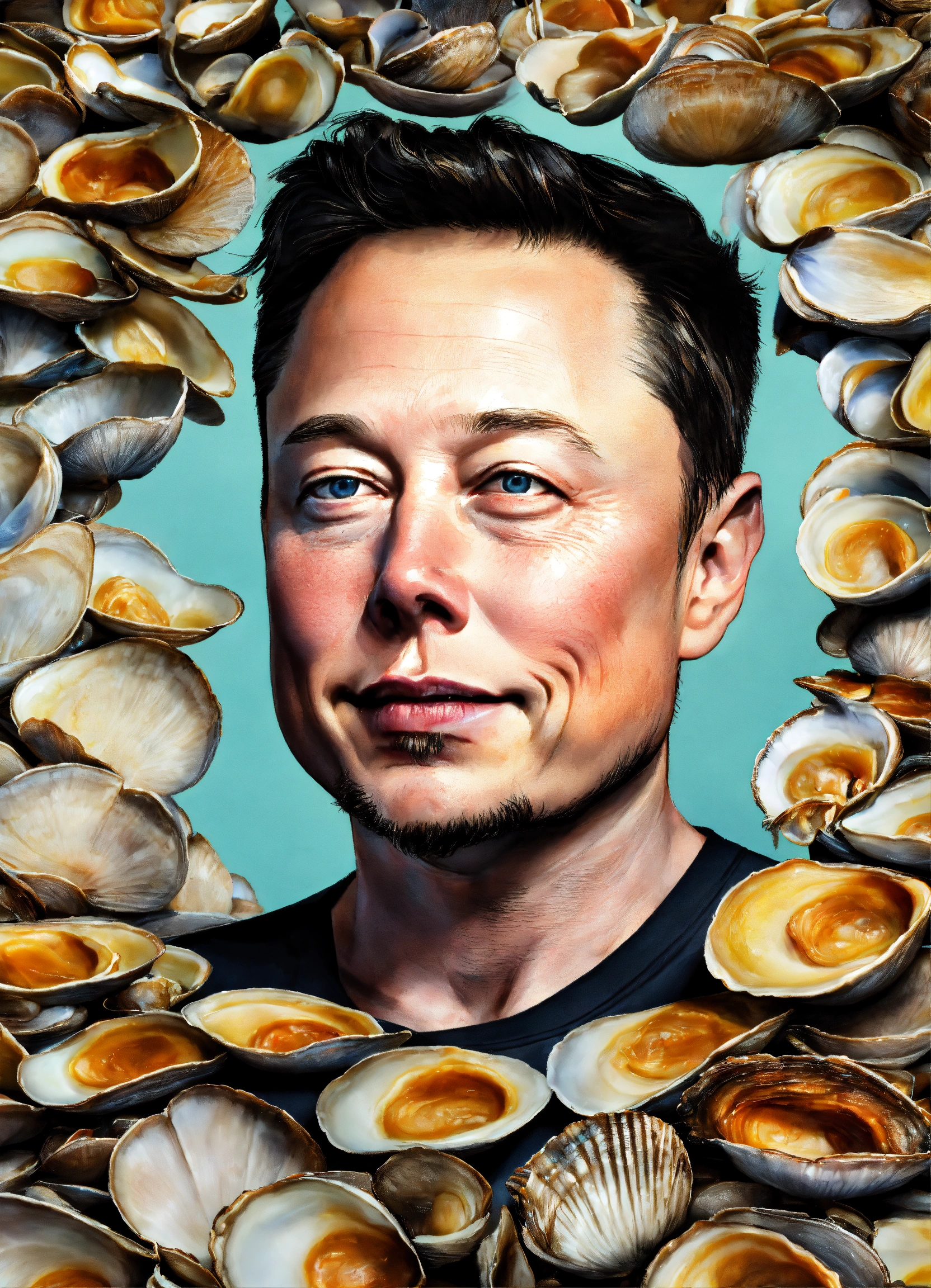 Lexica - Elon Musk surrounded by freshwather clams everywhere. Elon Musk laying in a pile of ...