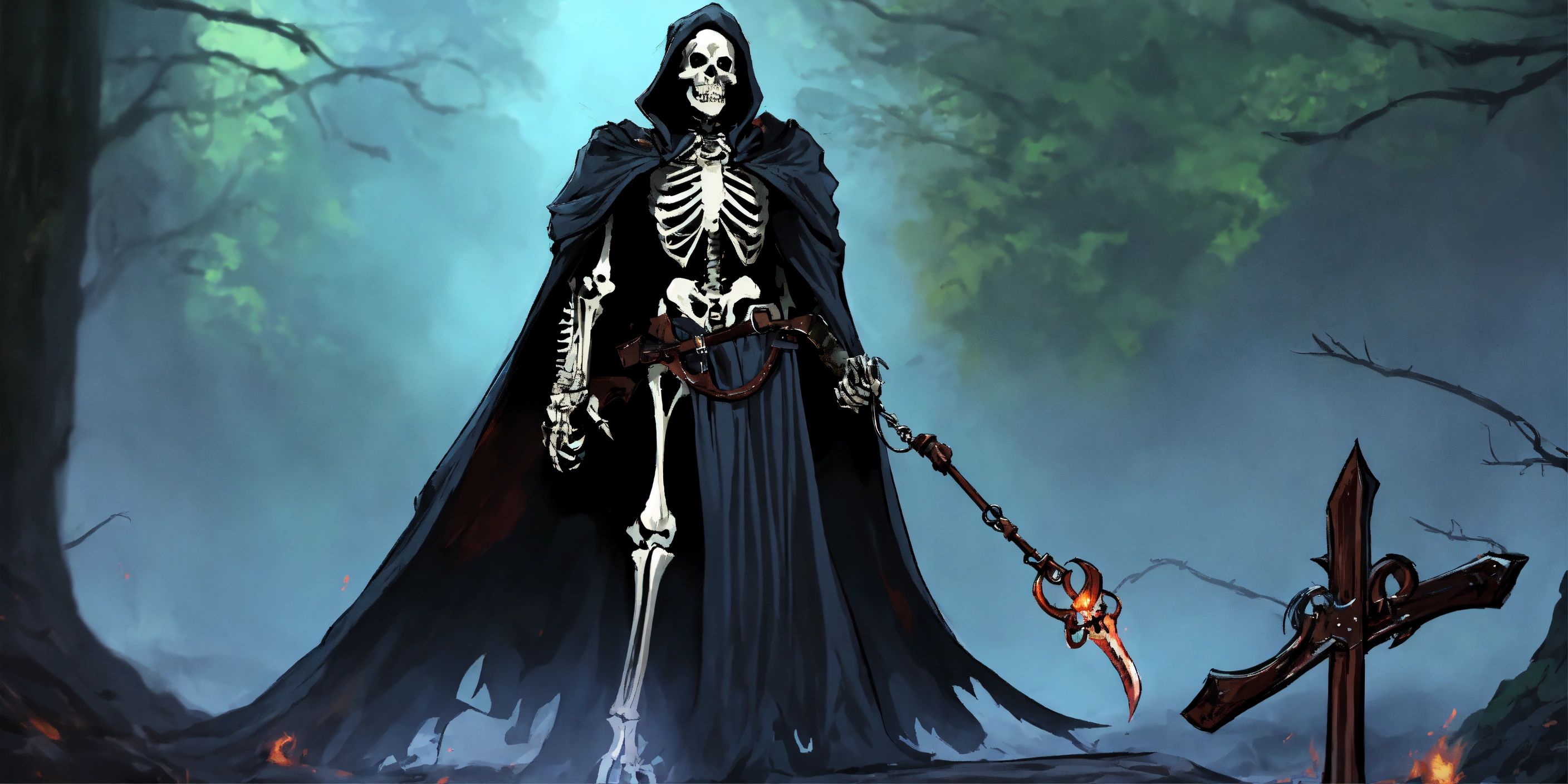 Lexica - Body shot, enraged, boneclaw skeleton undead monster, with ...