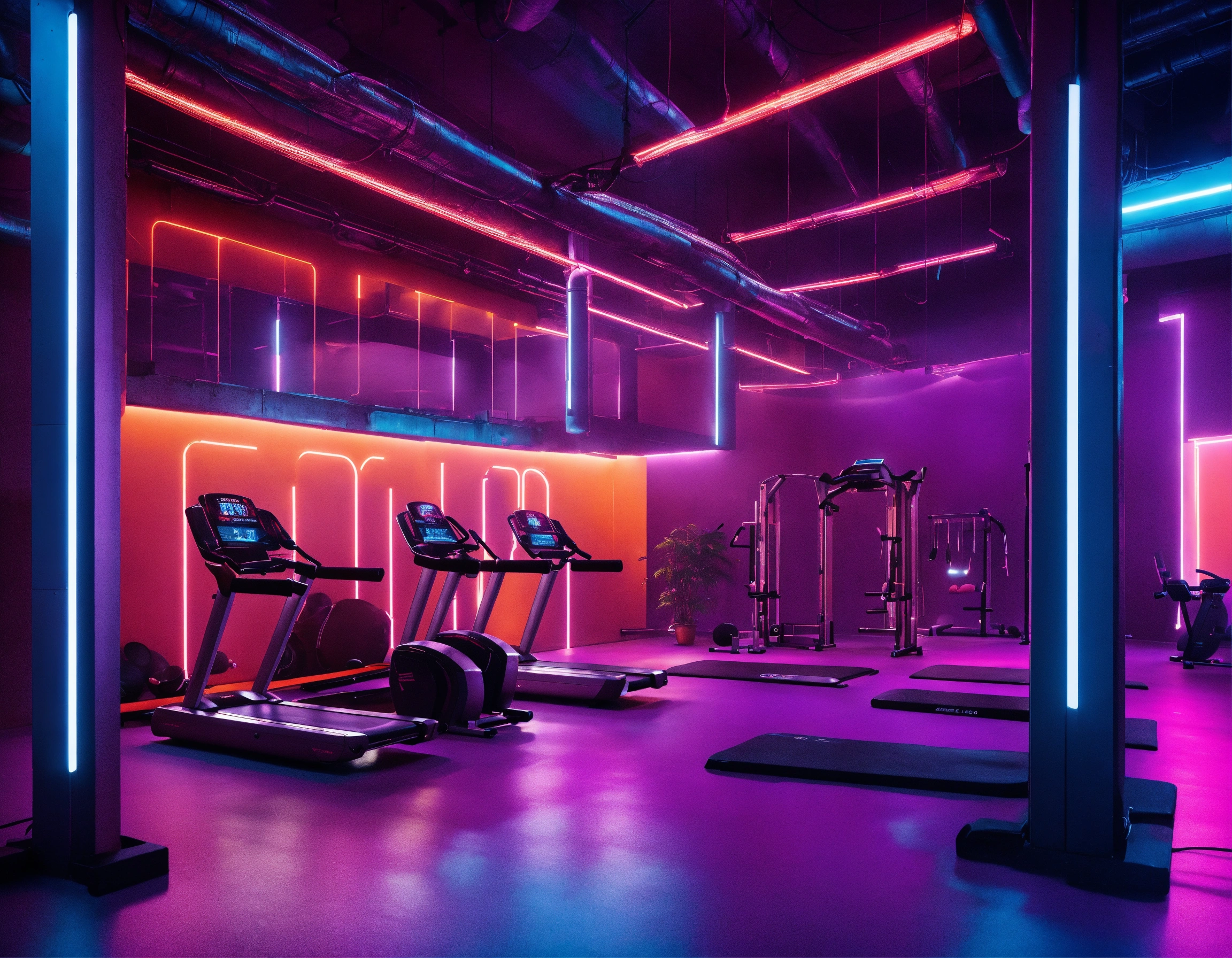 Lexica - Introducing the "NeonFlex Gym," a cutting-edge fitness ...