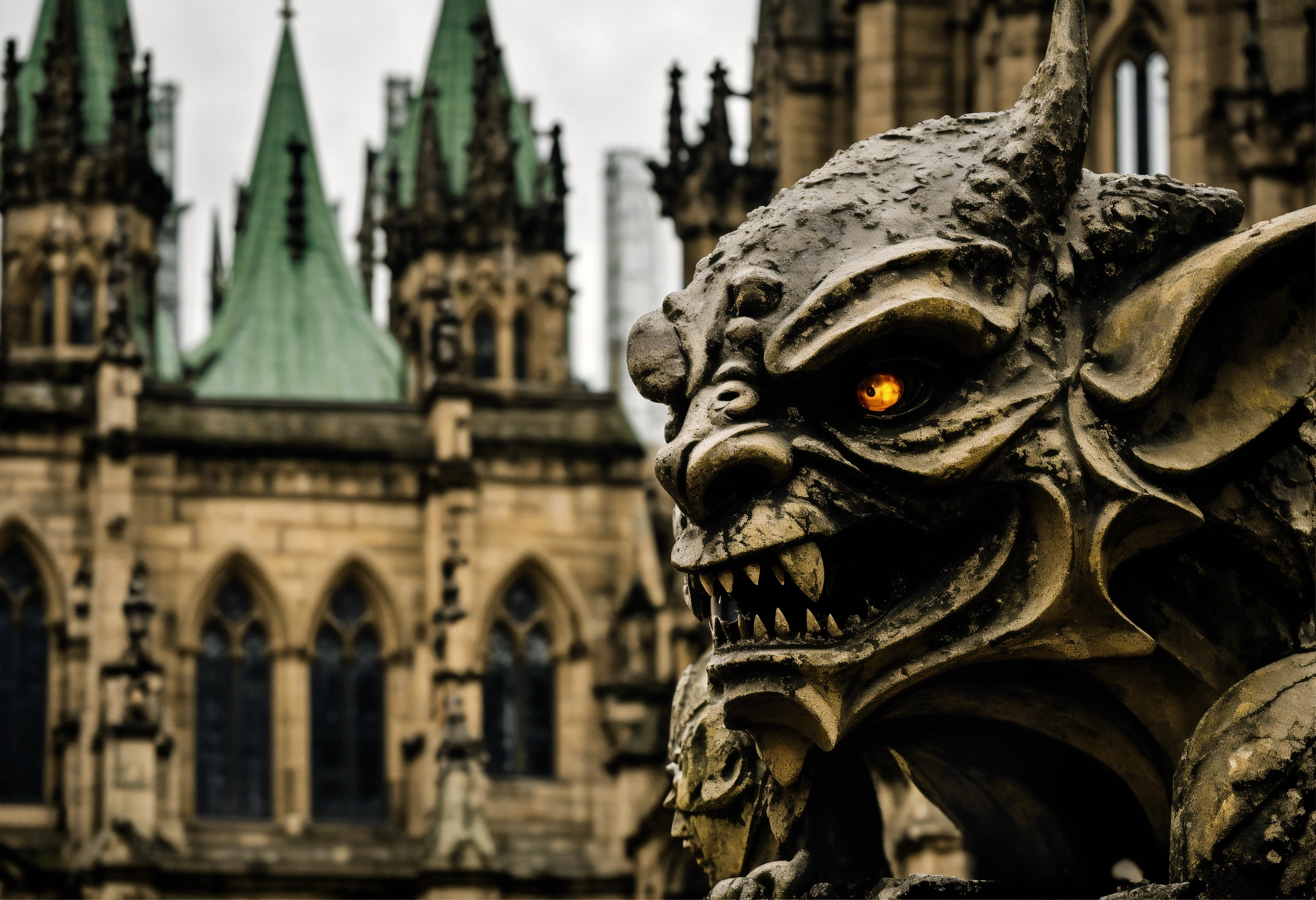 Lexica - Gargoyles shaped as distorted professionals, gothic era, made ...