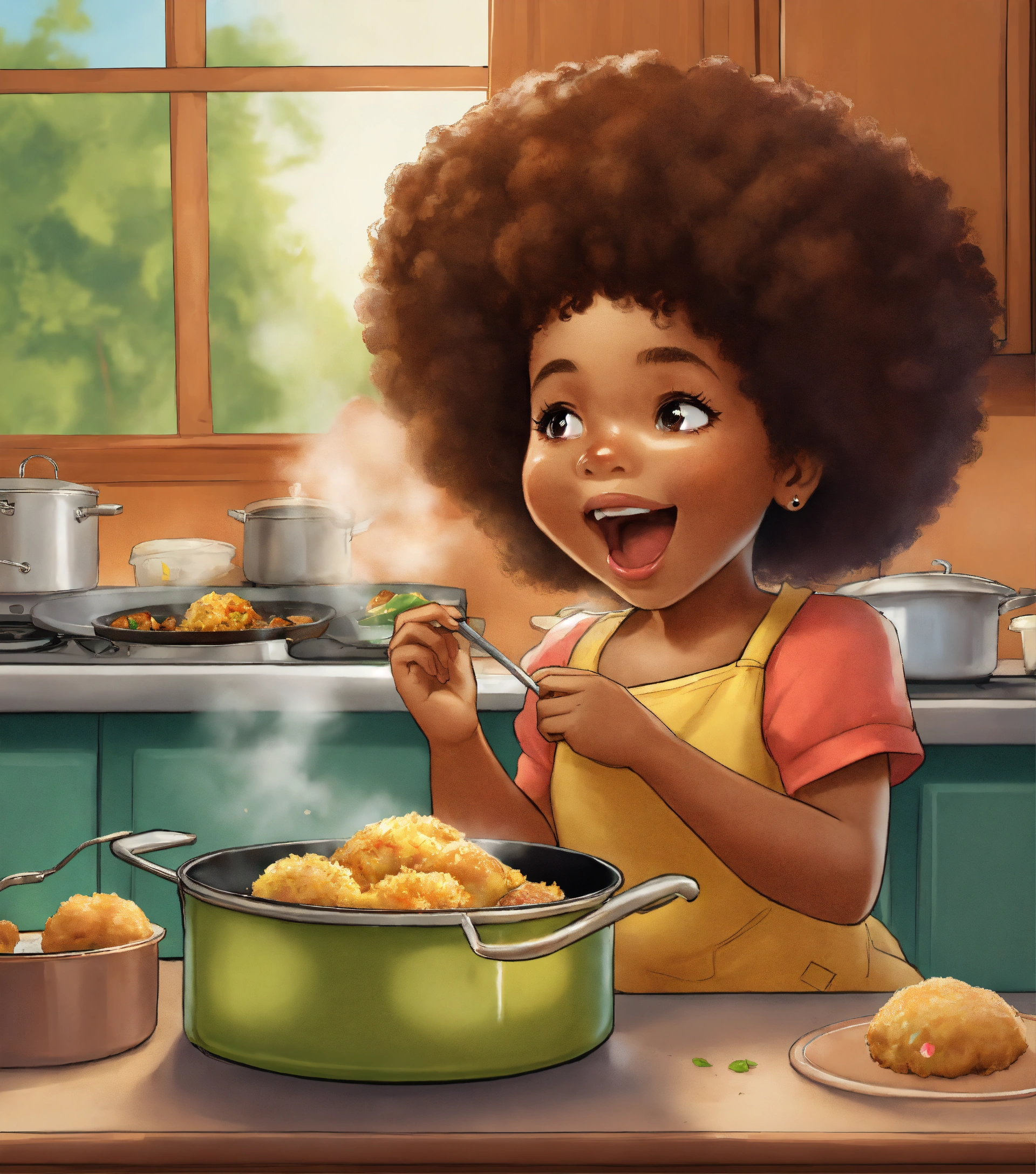 Lexica - This a hilarious cartoon illustration of a 3-year-old ...