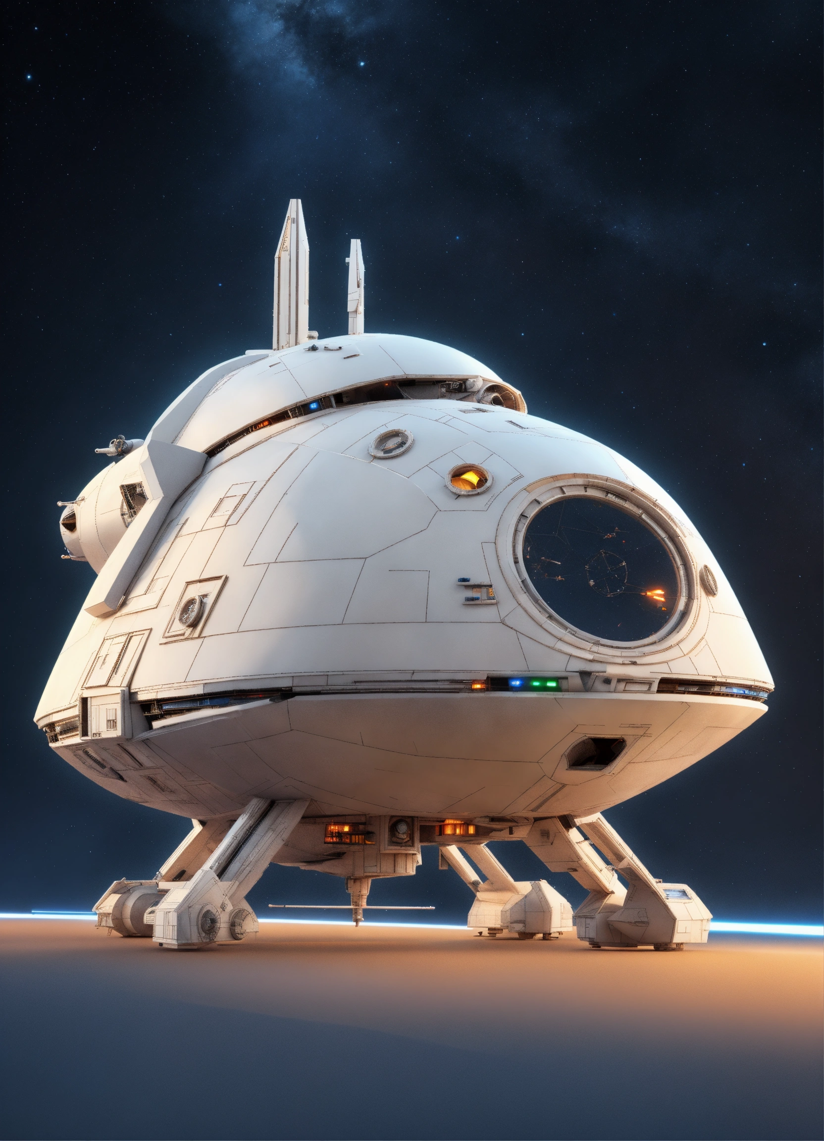 Lexica - Long white spaceship from star wars style, ((sideview)), 3d ...