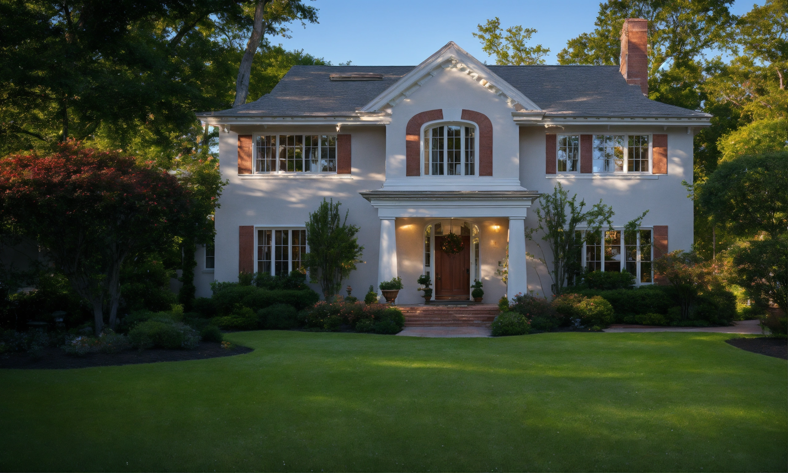 Lexica - 1920s stucco center entry colonial revival house with a terra ...