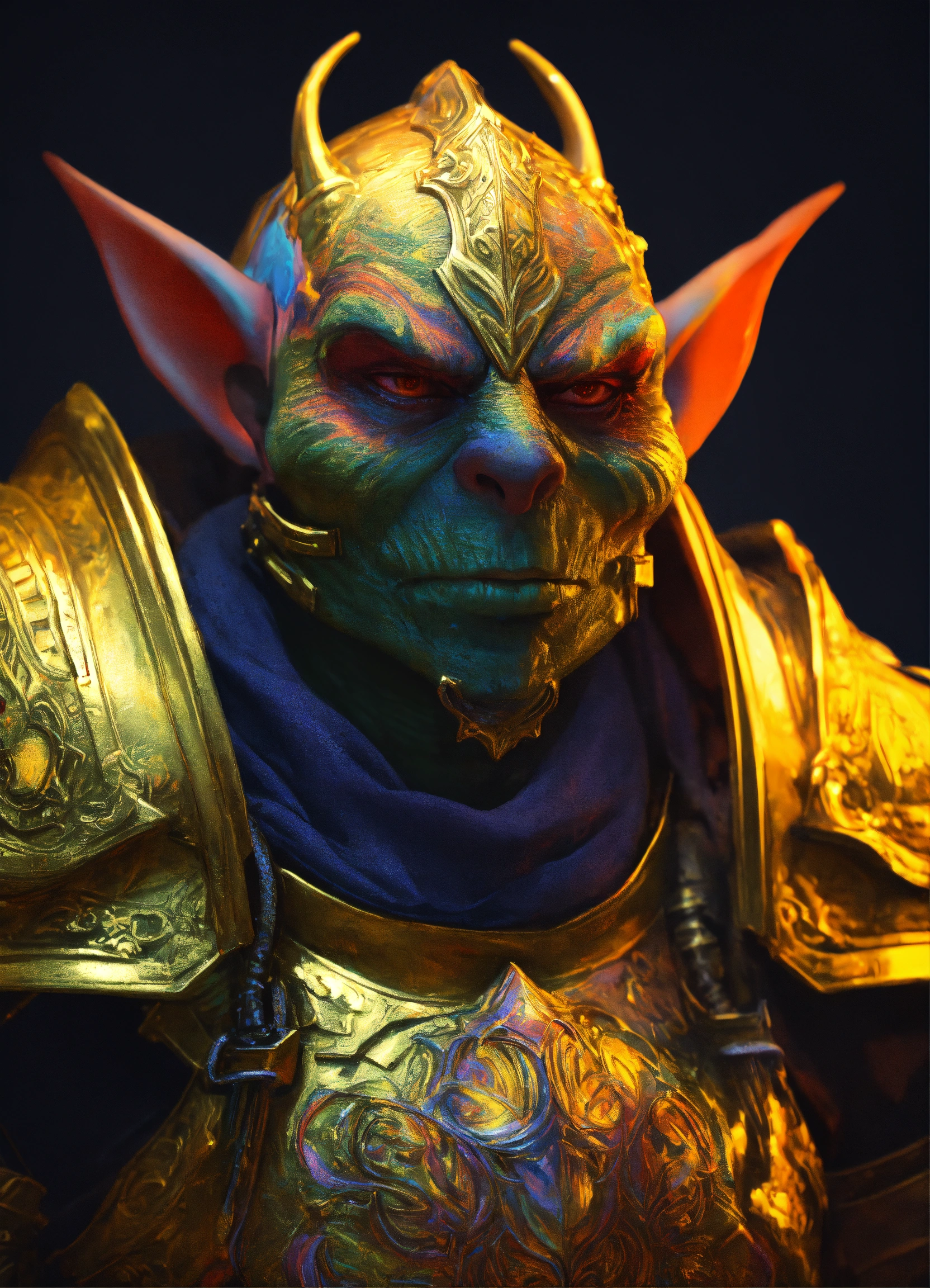 Lexica - A colorful portrait of a goblin, A FIERCE goblin IN FULL ...