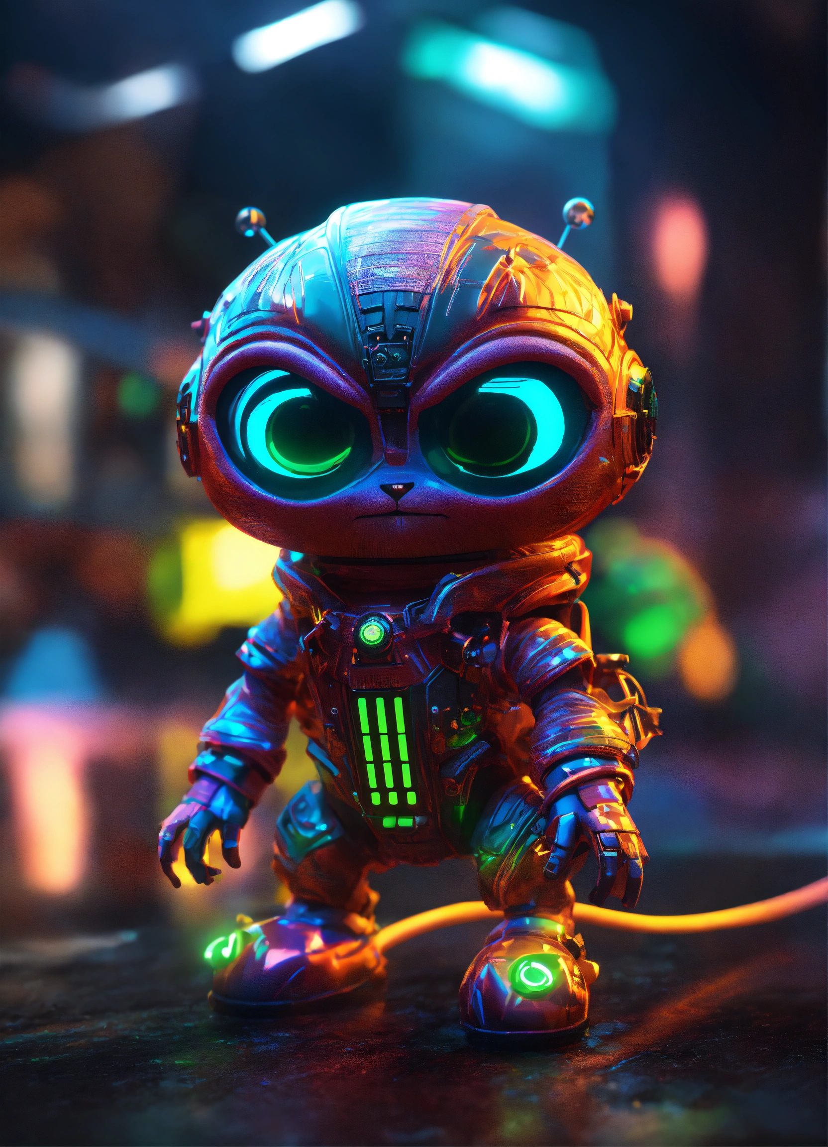 Lexica - Gelly cute adorable alien monster, full-body, neon glow colors ...