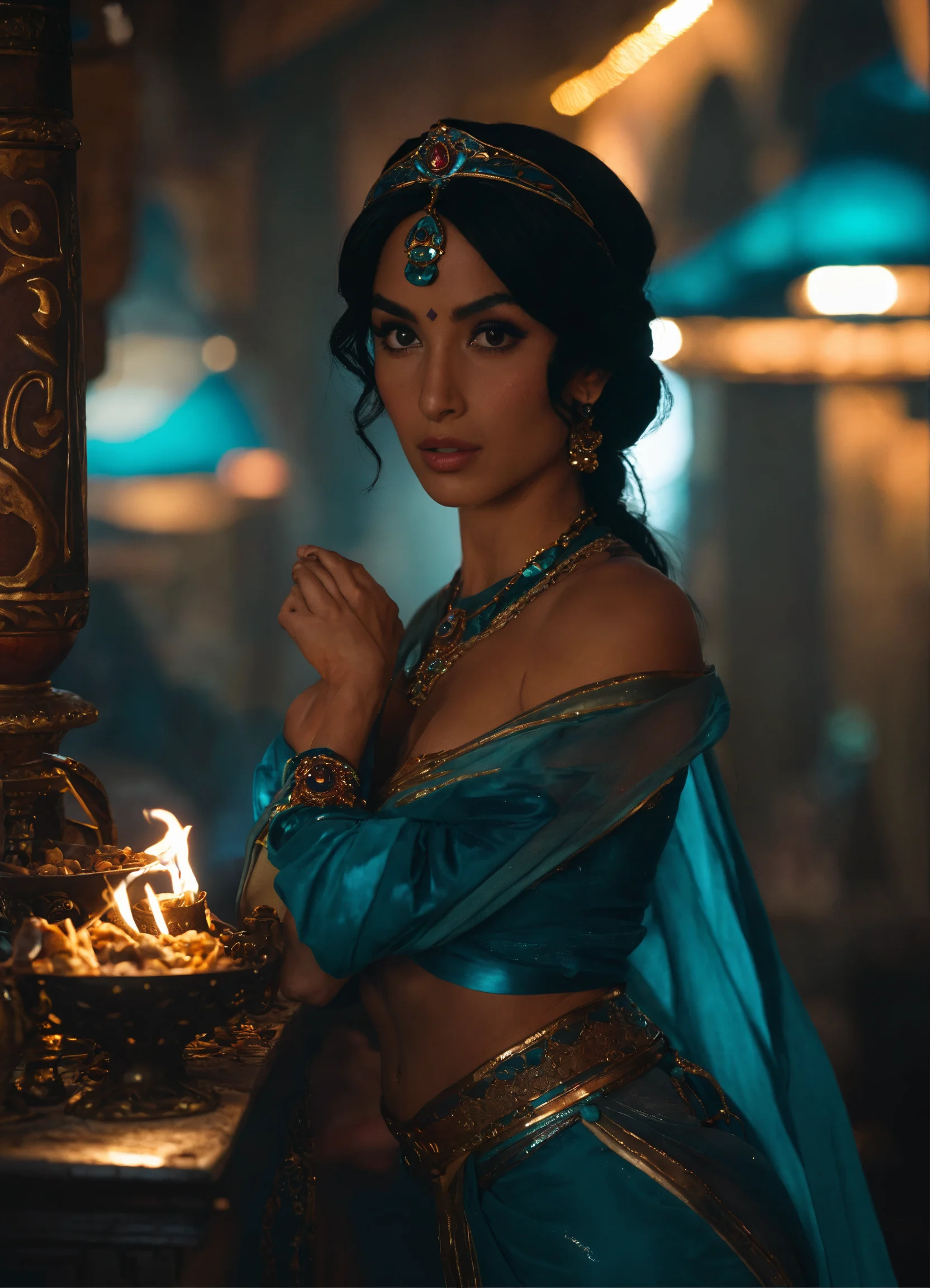 Lexica - Stunning Princess Jasmine, 8k photo, in action, cinematic