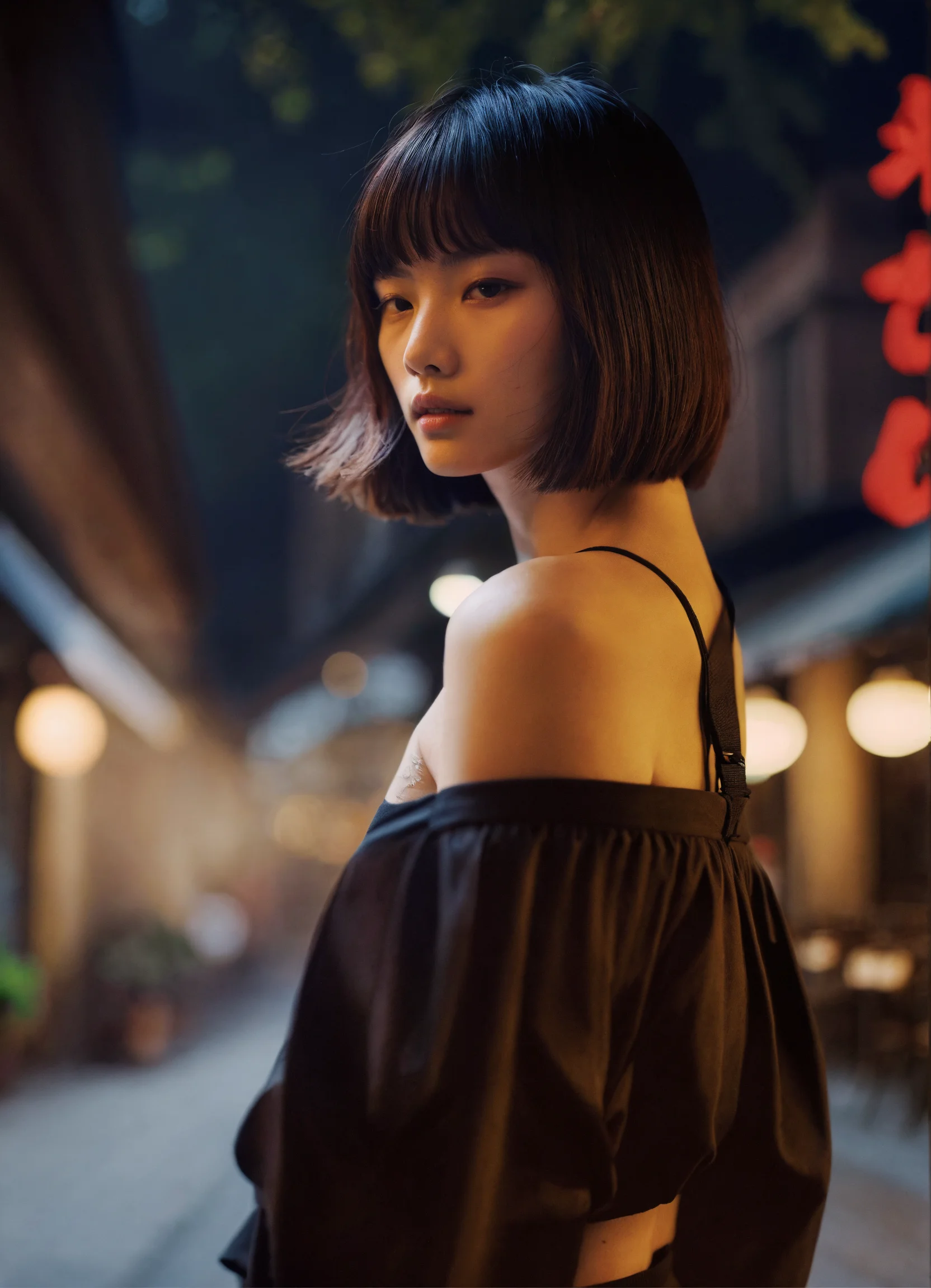 Lexica - Portrait of a beautiful Japanese fashion model with bob-cut ...