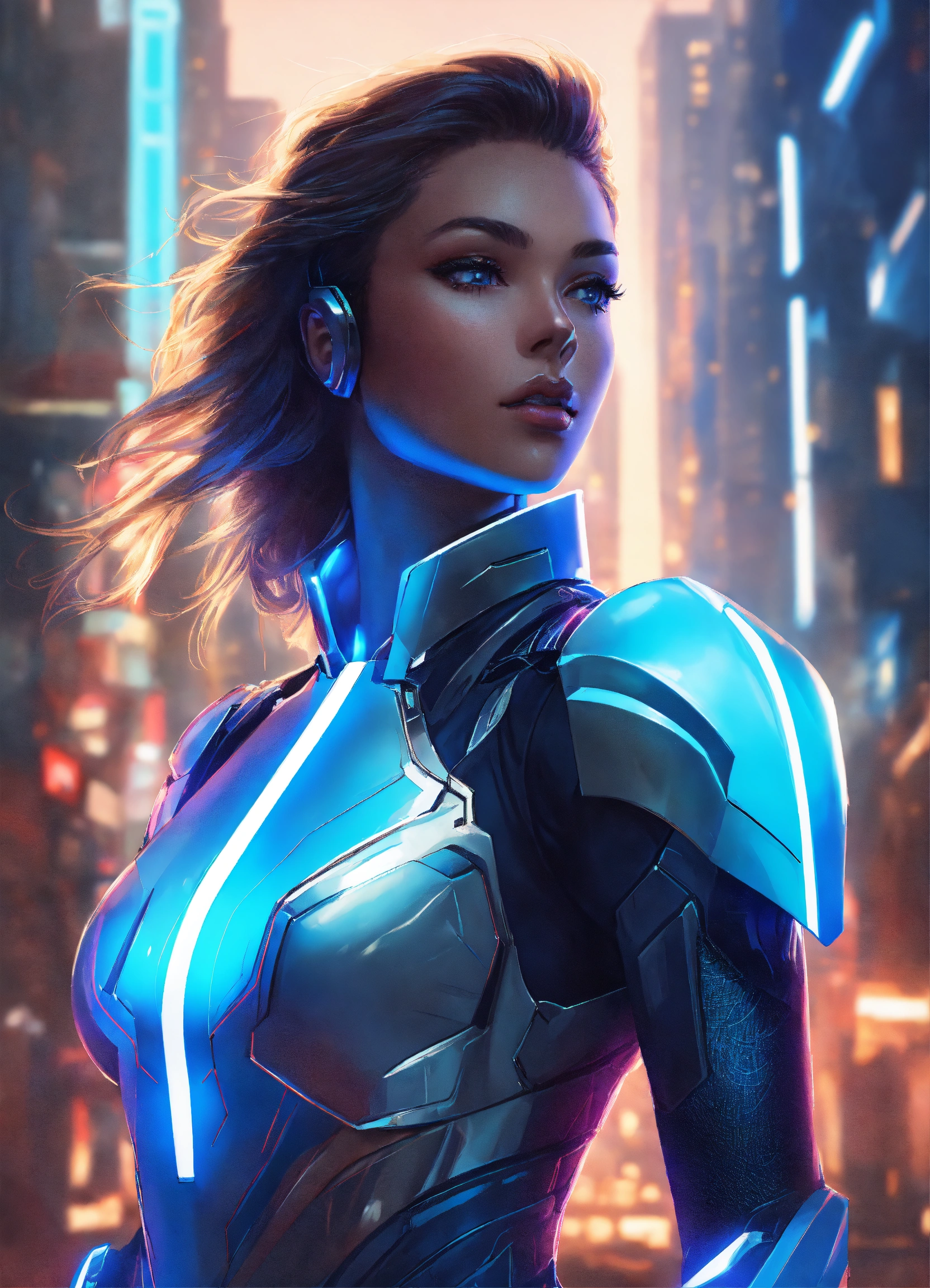 Lexica - Futuristic female superhero, wearing a sleek and slim suit of ...
