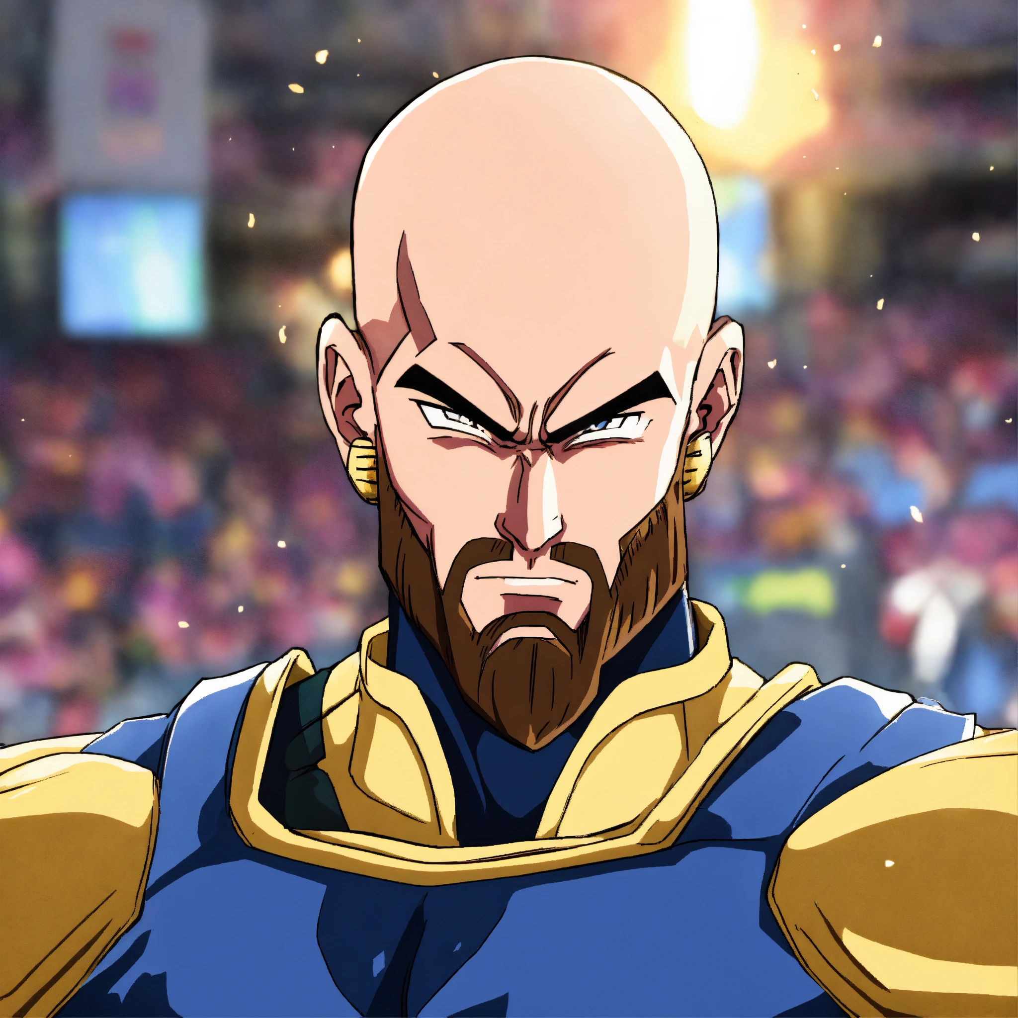 Lexica - Anime picture of Travis Kelce as Bald Vegeta from dragon ball z