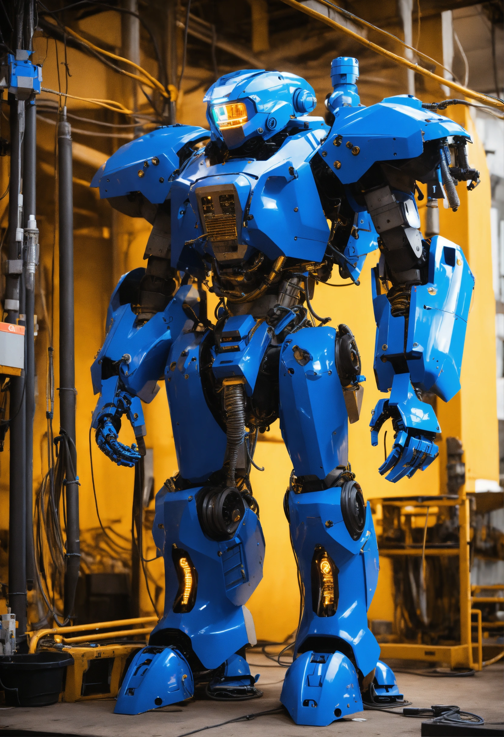 Lexica - Large cybernetic power armor with many cables and strong ...