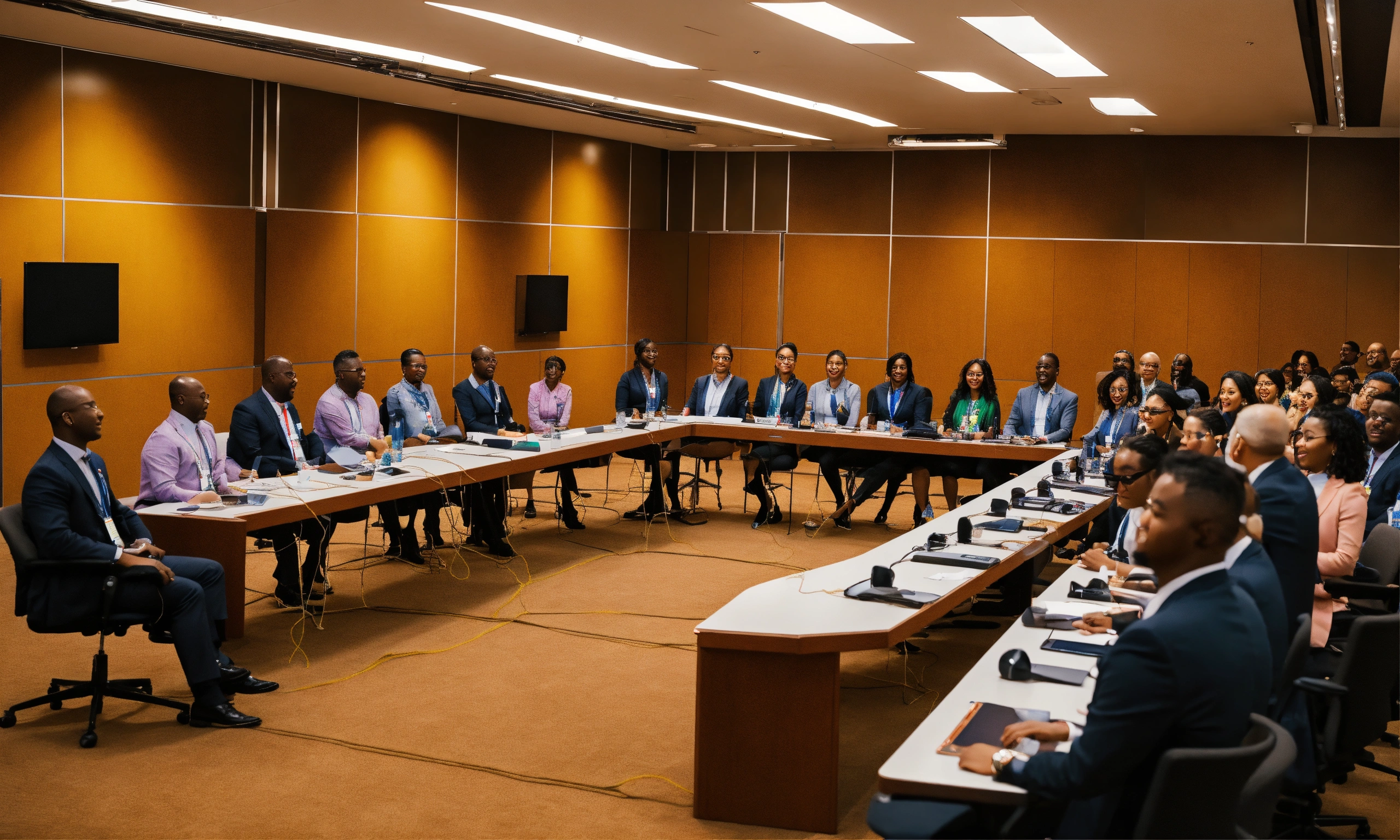 Lexica - A full conference room filled with multicultural well dress ...