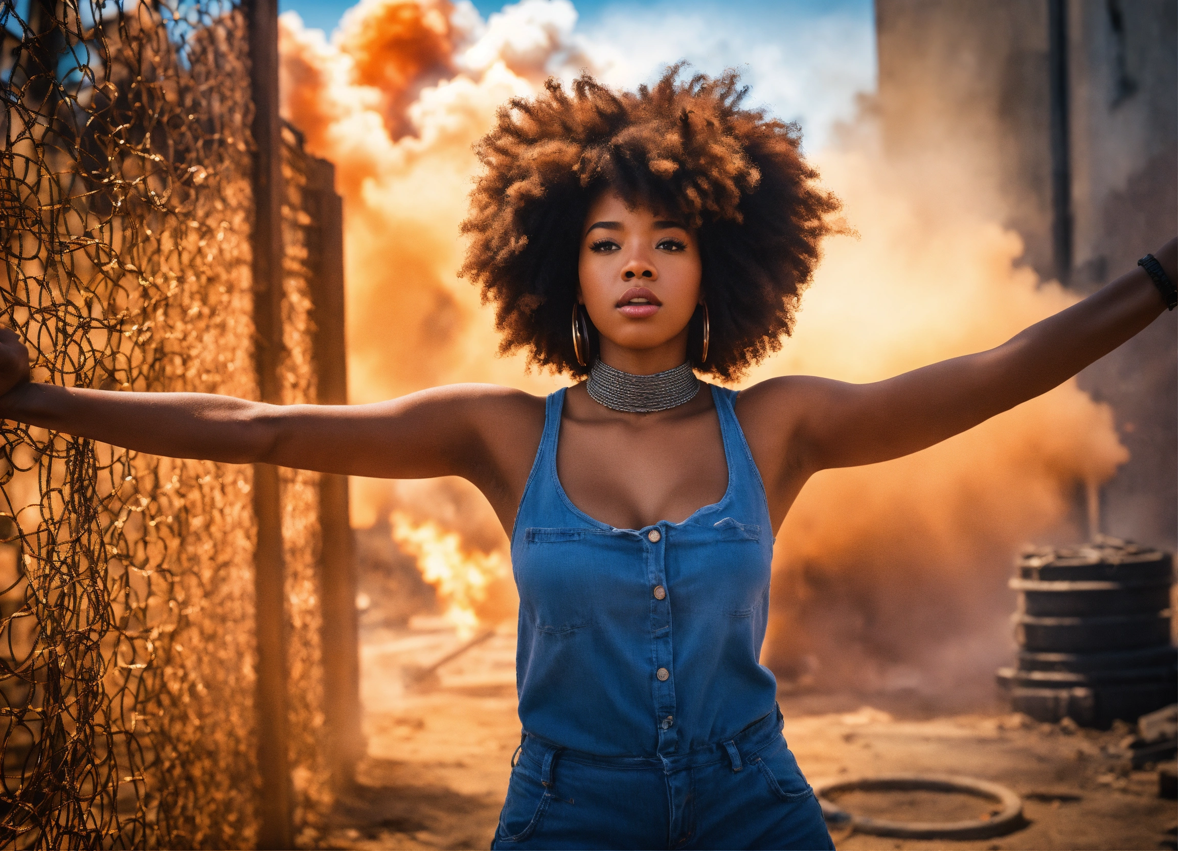 Lexica - Capture a stunning scene of colorful Afrocentric woman in ...