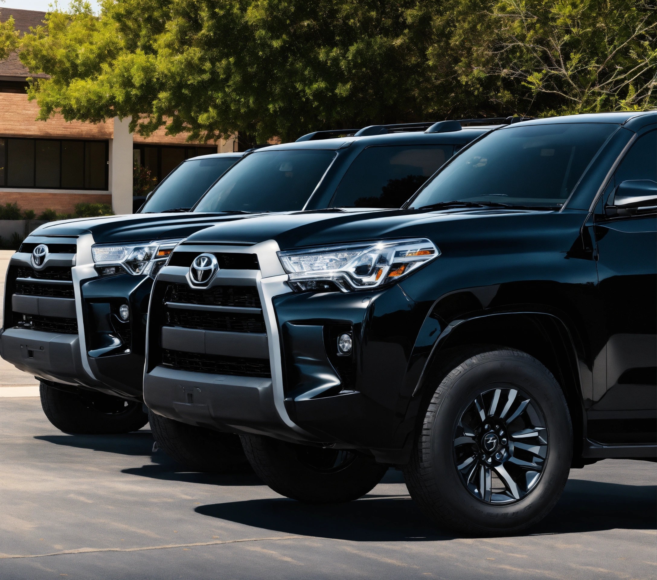 Lexica - Fleet of black toyota security SUVs