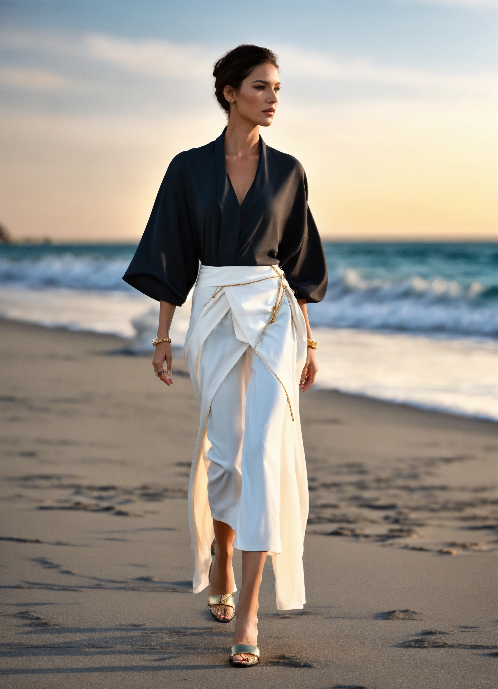 Lexica - 3d realistic photo of female oceanographer walking runway ...