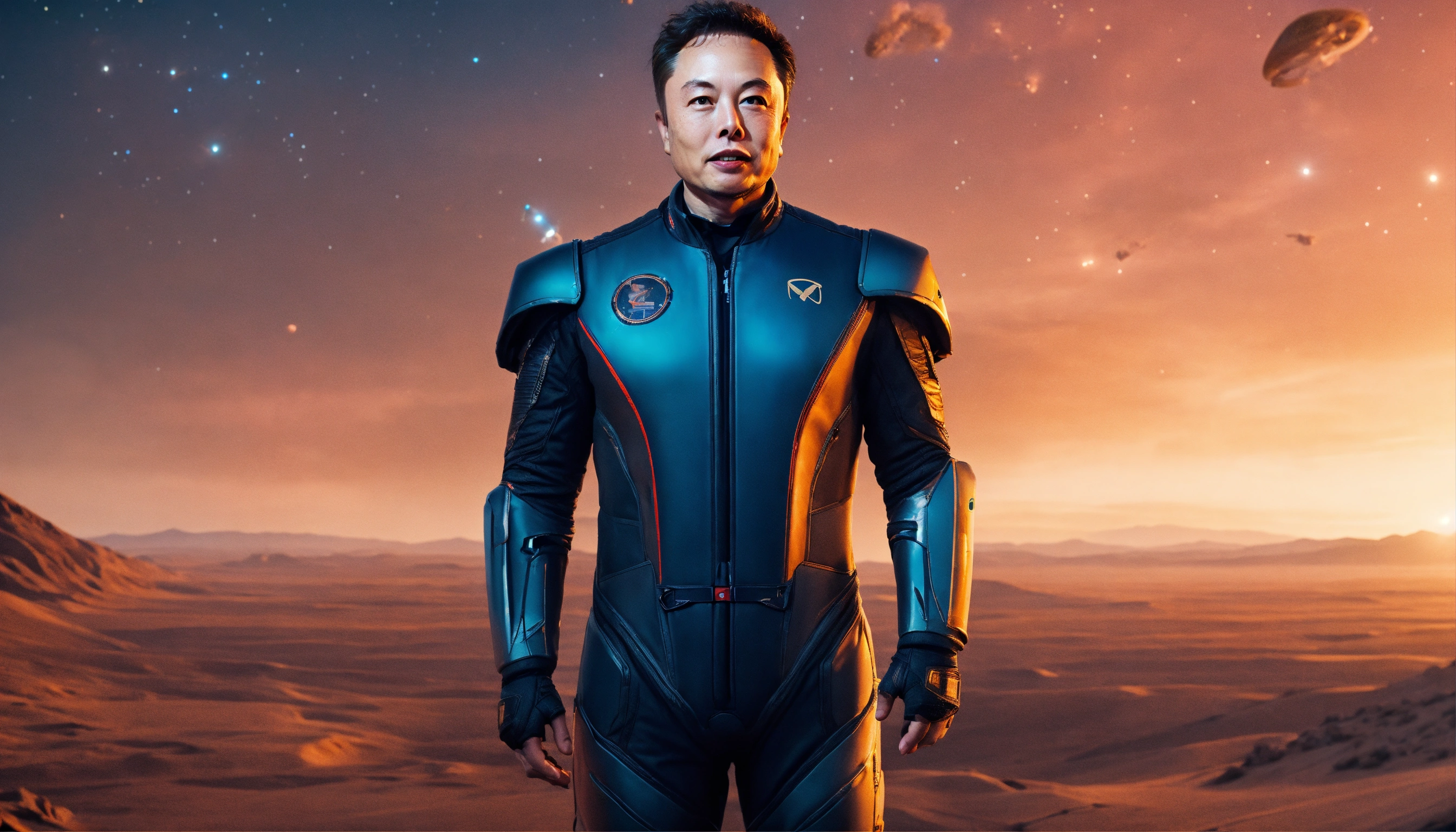 Lexica - Elon Musk and Jimmy O Yang ultrarealistic, 8k, in futuristic space suits