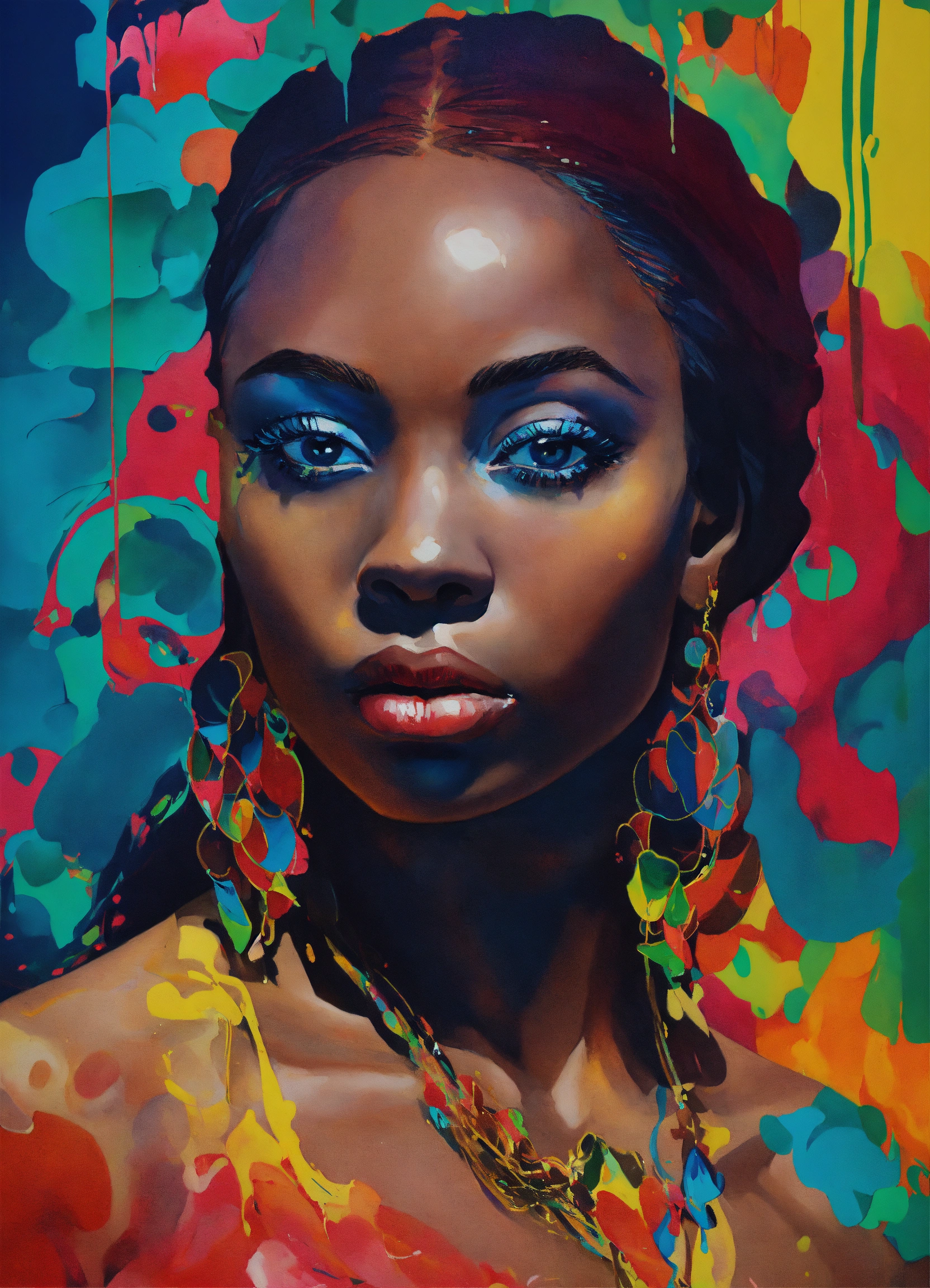 Lexica - A painting of "No Woman, No Cry" by Chris Ofili in behance hd ...