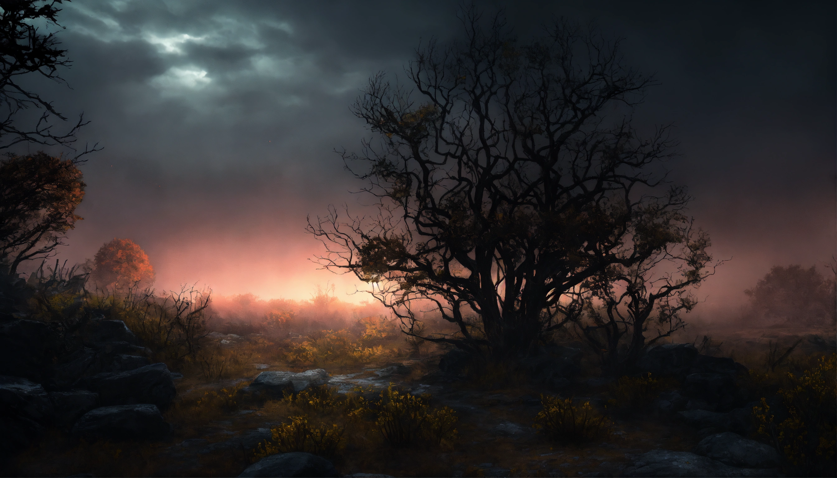 Lexica - NIGHT . DARK NIGHT. digital image of a dark and eerie nature ...