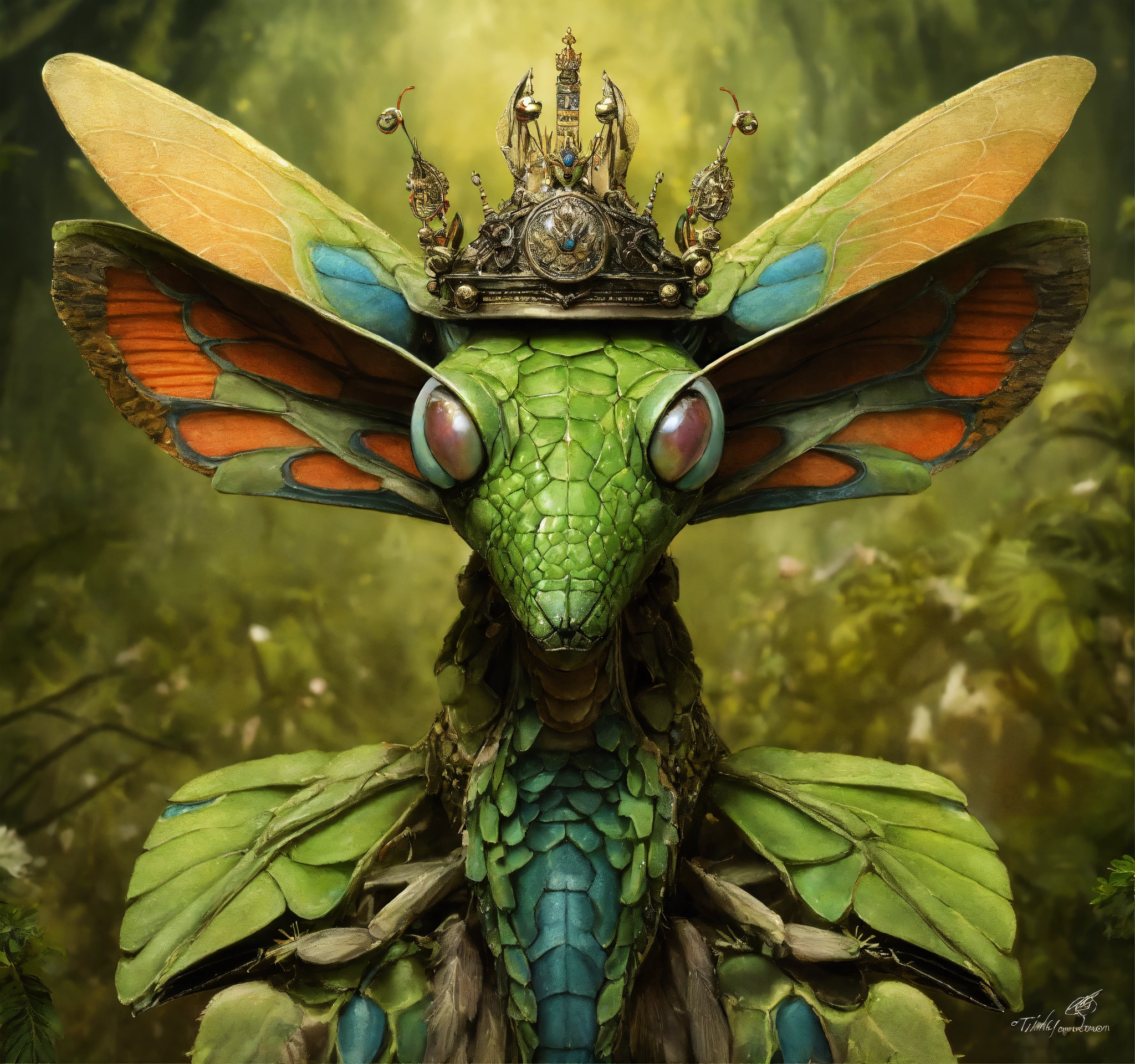 Lexica - Praying Mantis head wearing an elaborate crown, symbolic ...