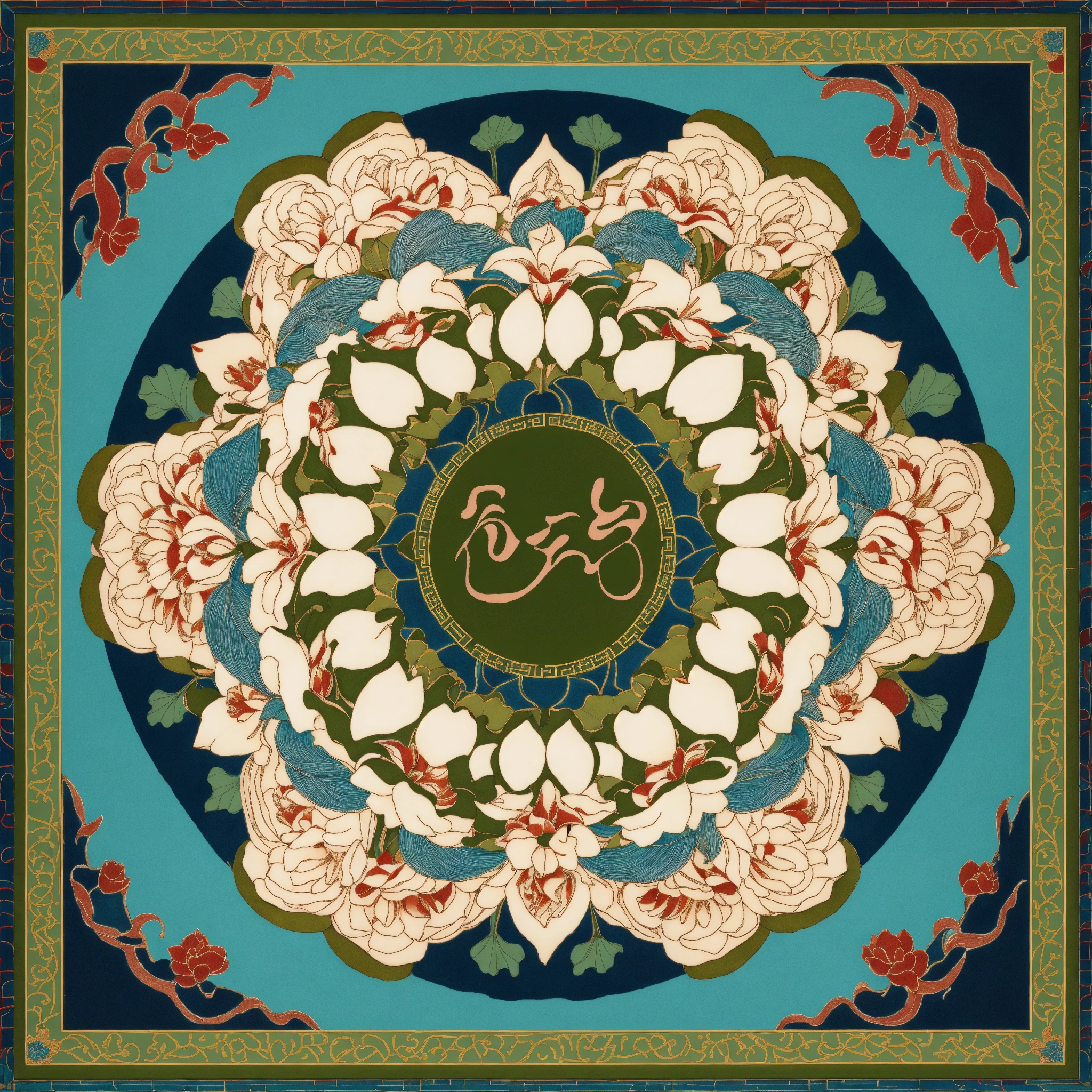 Lexica - Traditional Chinese lotus pattern, with a red tone and rich ...