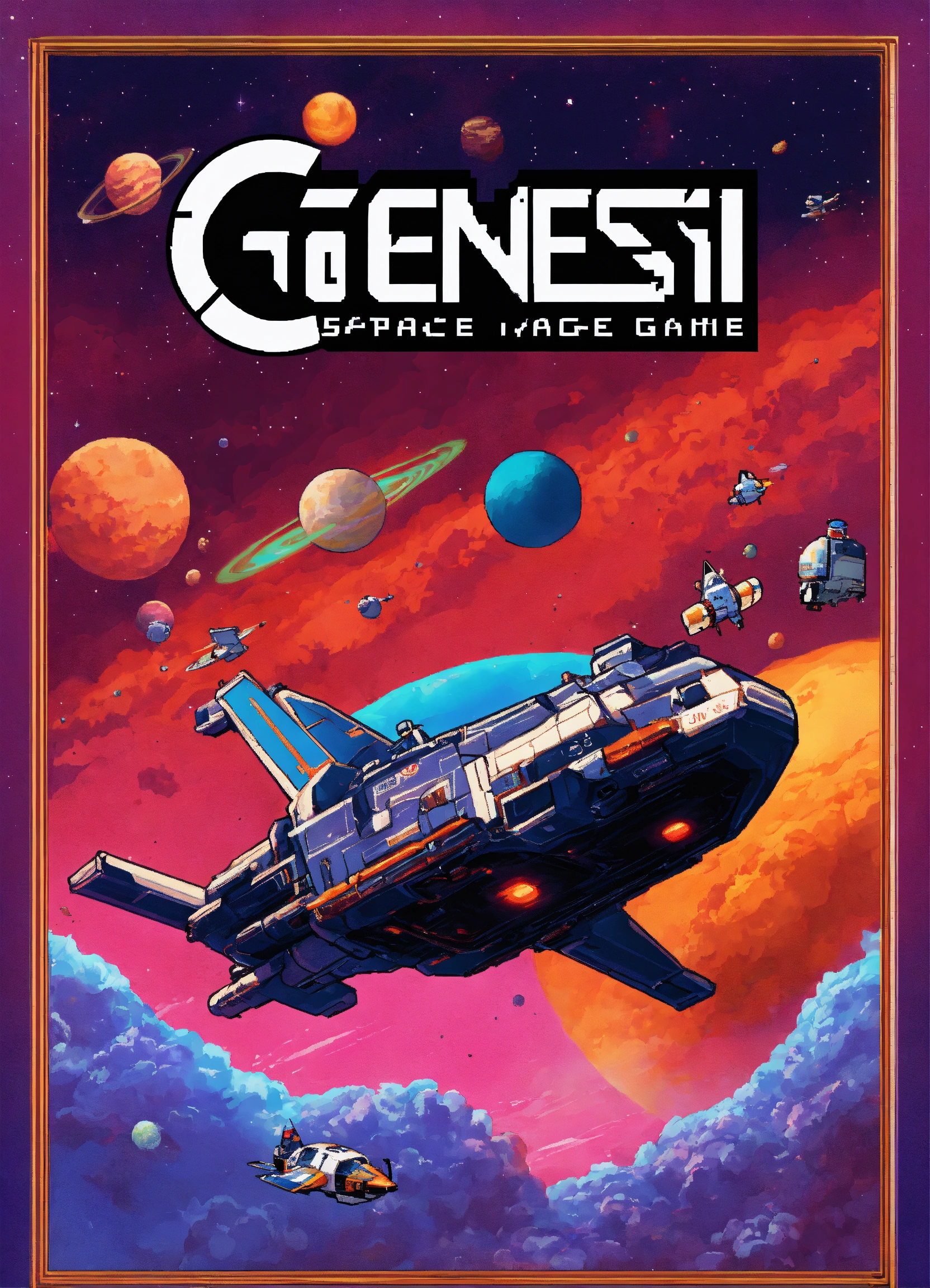 Lexica - 16bit genesis corgi space video game cover gameplay