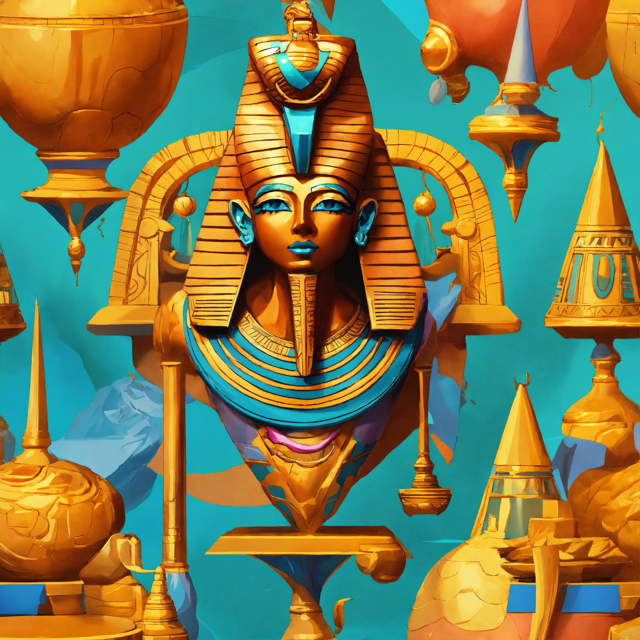 Lexica - Statuette of Osiris, isolate object, volumetric cartoon oil ...