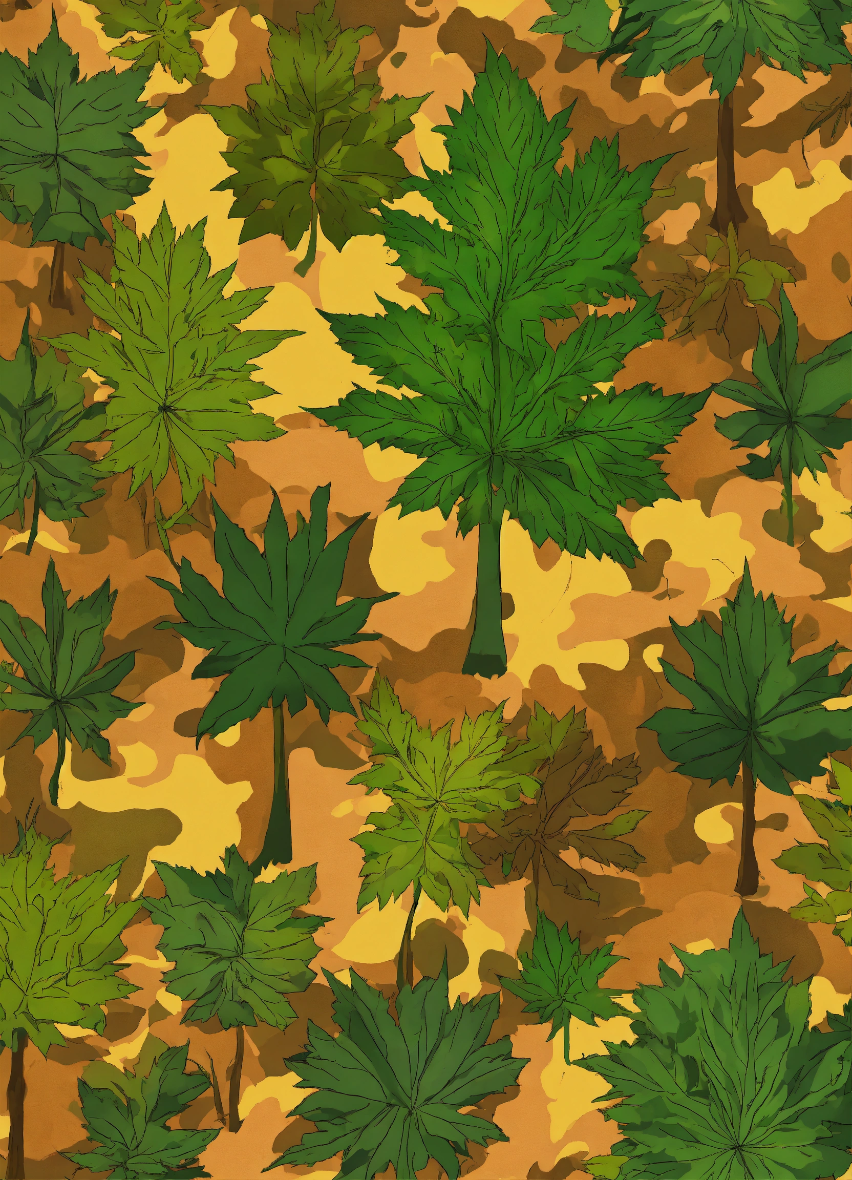 Lexica - Smoke, Weed, and tree camouflage pattern greens and browns