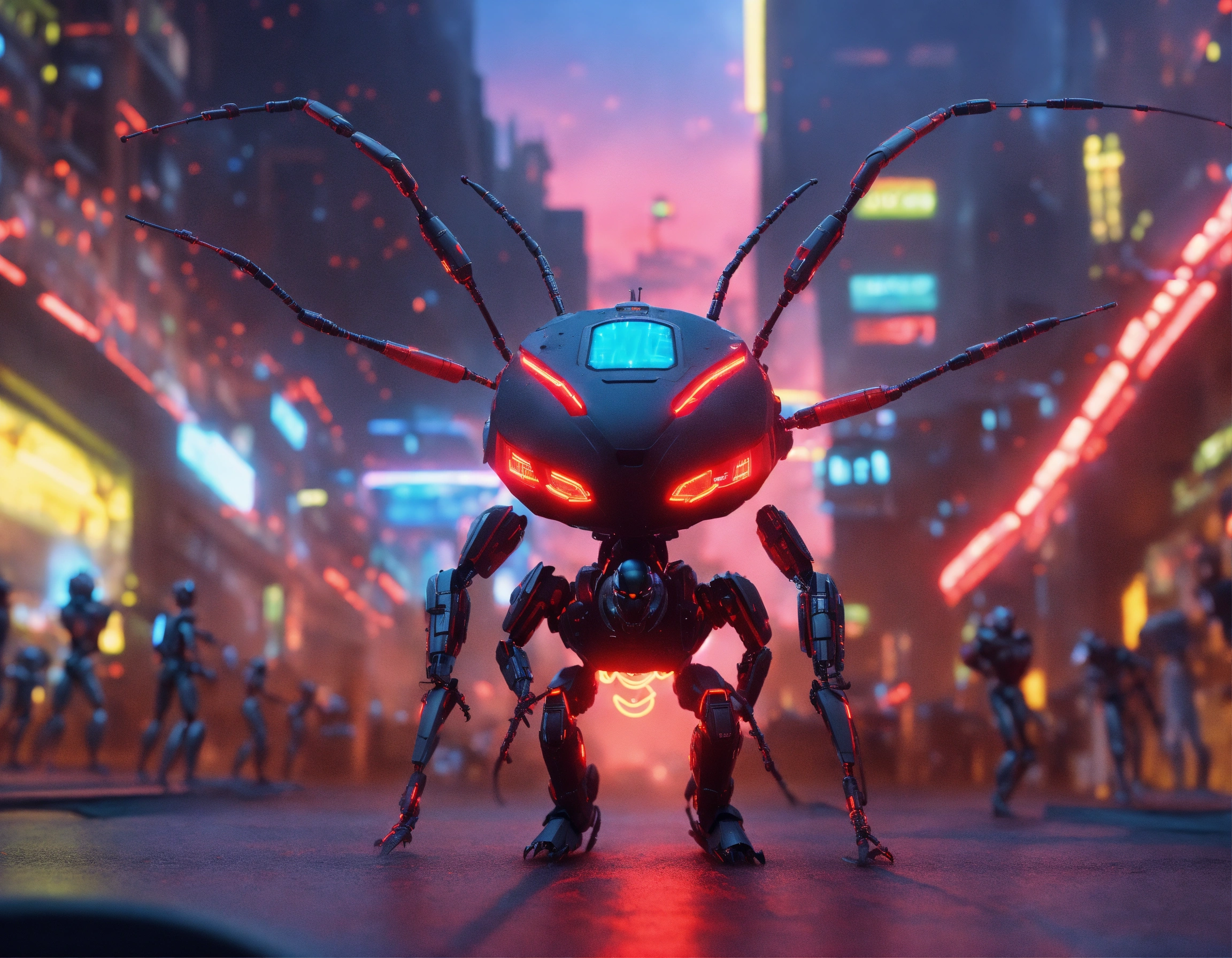 Lexica - Zoom out scene of 4 leg 2 arm comical sarcastic arrogrnt ...