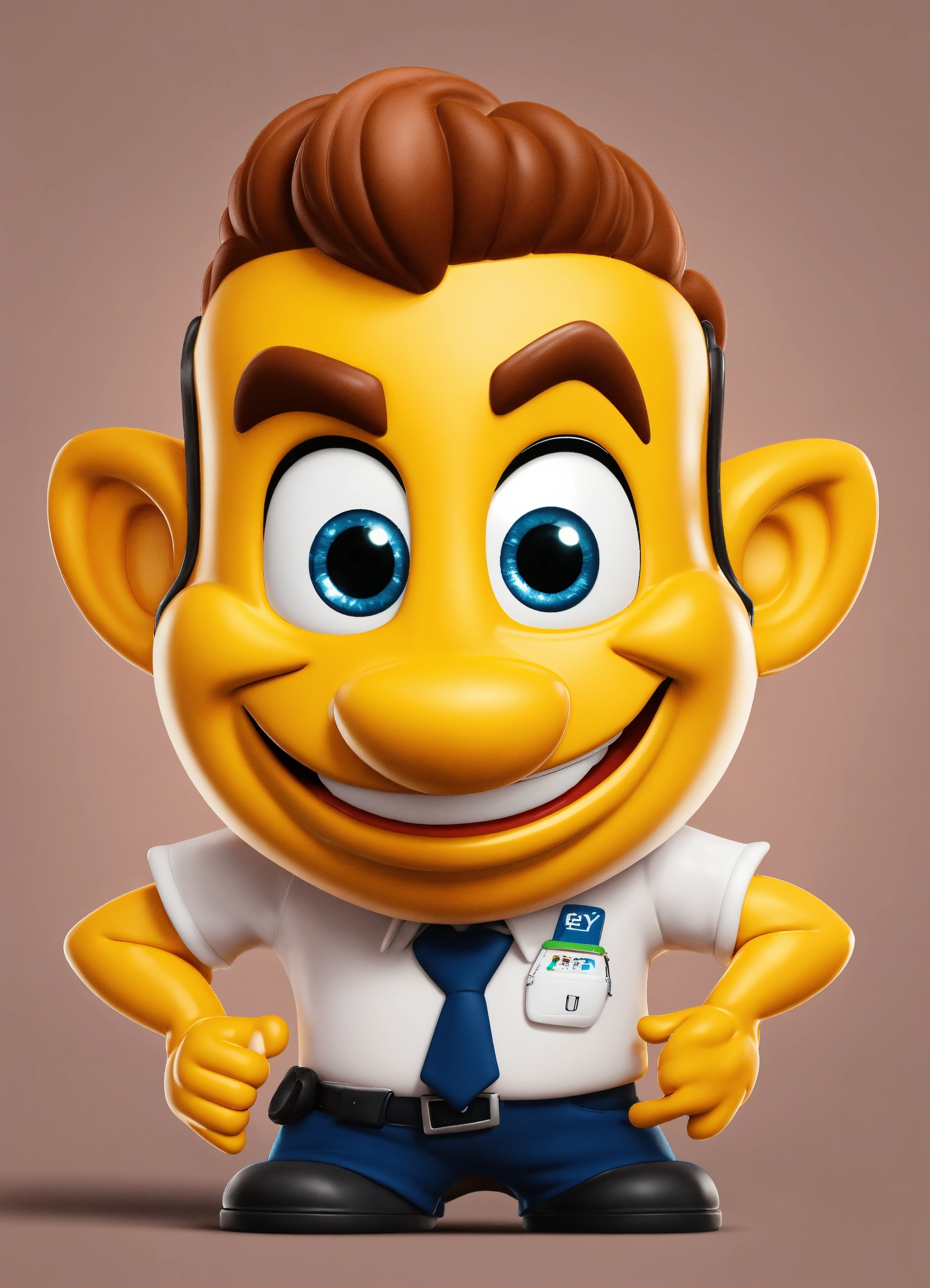 Lexica - Ey-ron mascot cartoon with hands and face feature