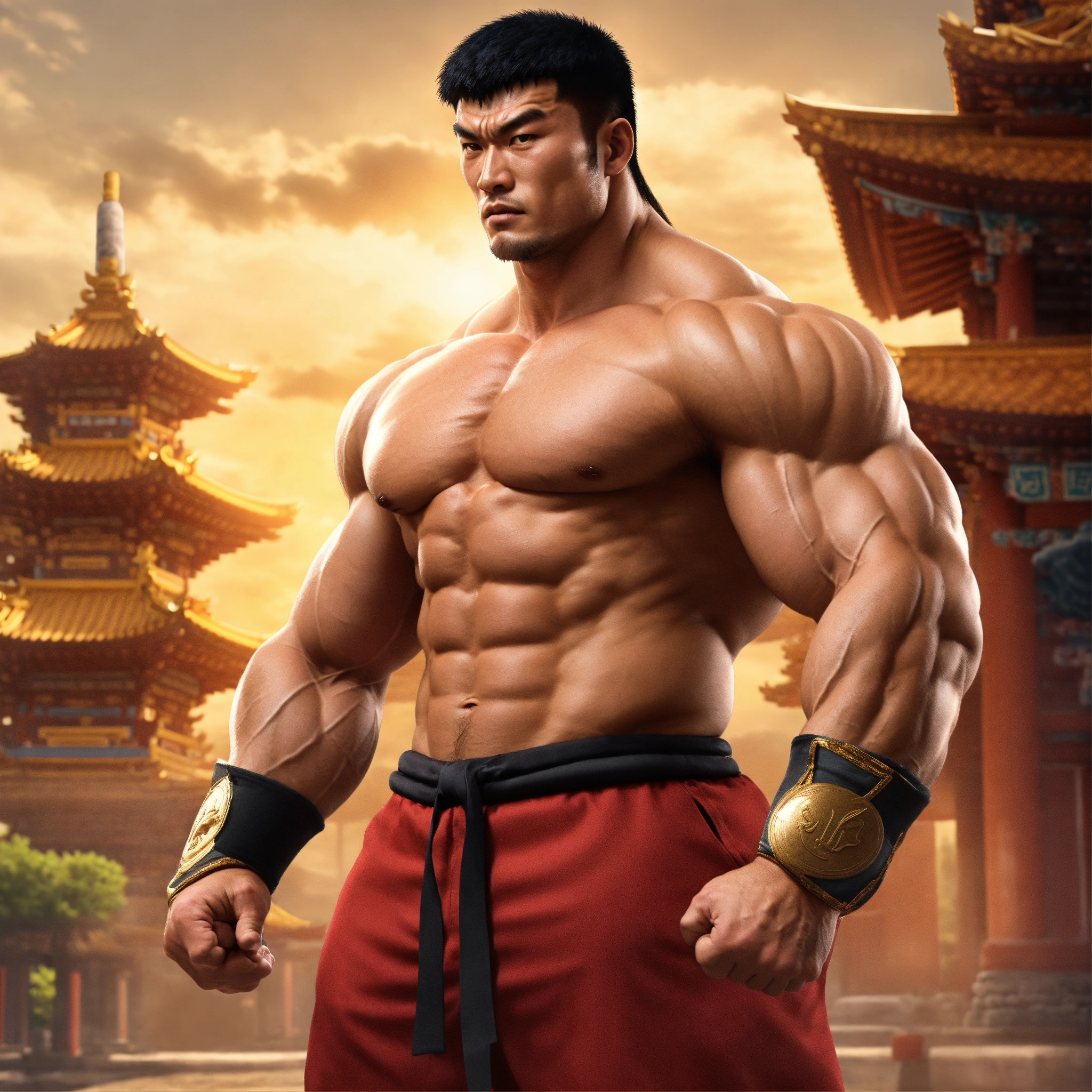 Lexica - 30-year-old hairy man with big muscles, Fei Long from Street ...