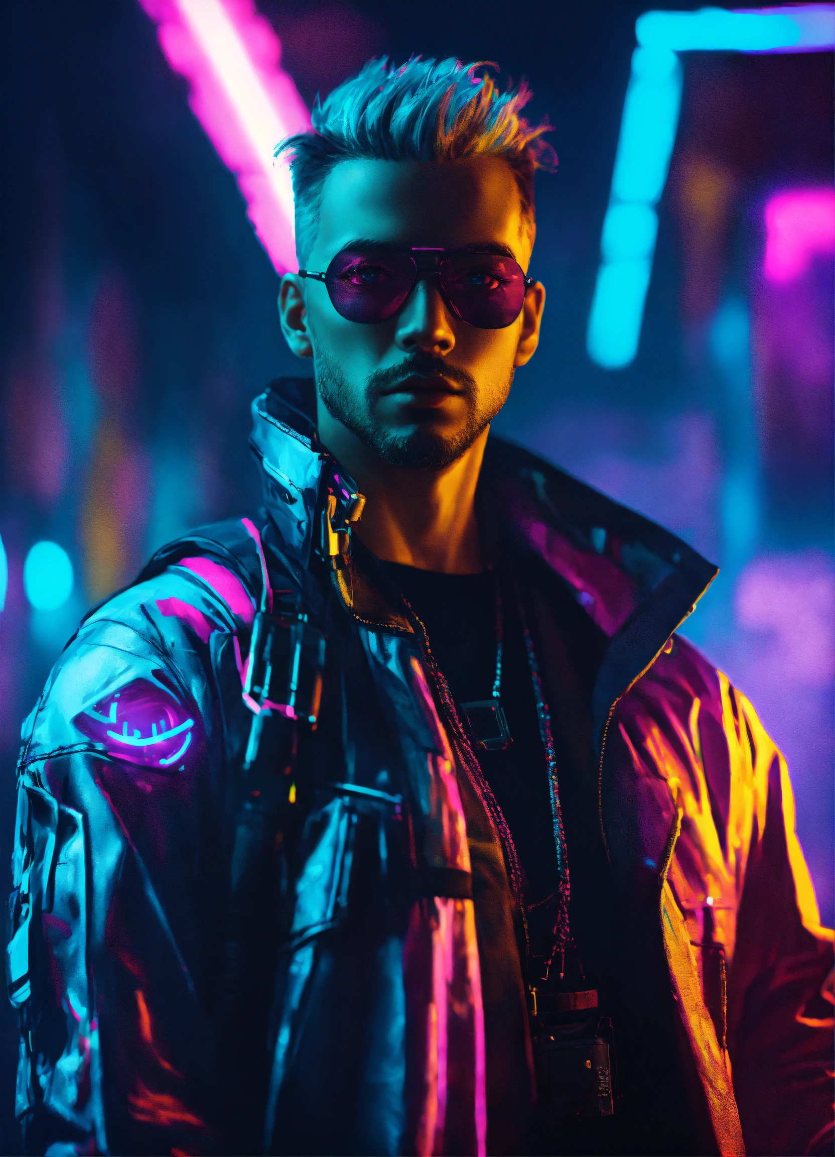 Lexica - Cinematic photography cyberpunk style male visionary leader ...