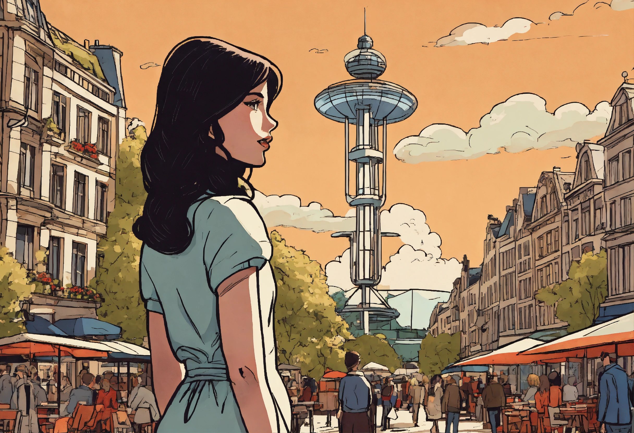 Lexica - A european comic style hand drawn cartoon of a hot girl ...