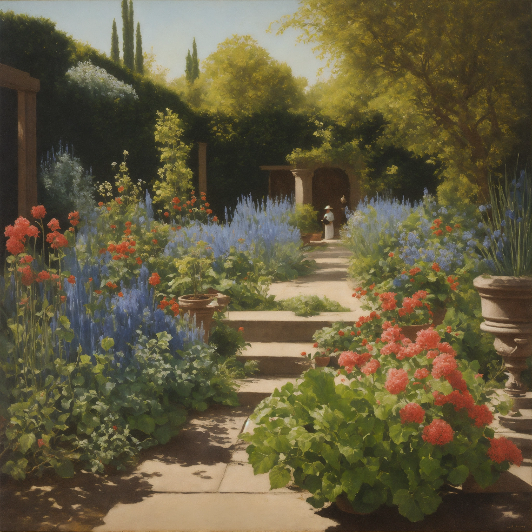 Lexica - Garden oil painting in style ansel adams, anna atkins, charles ...