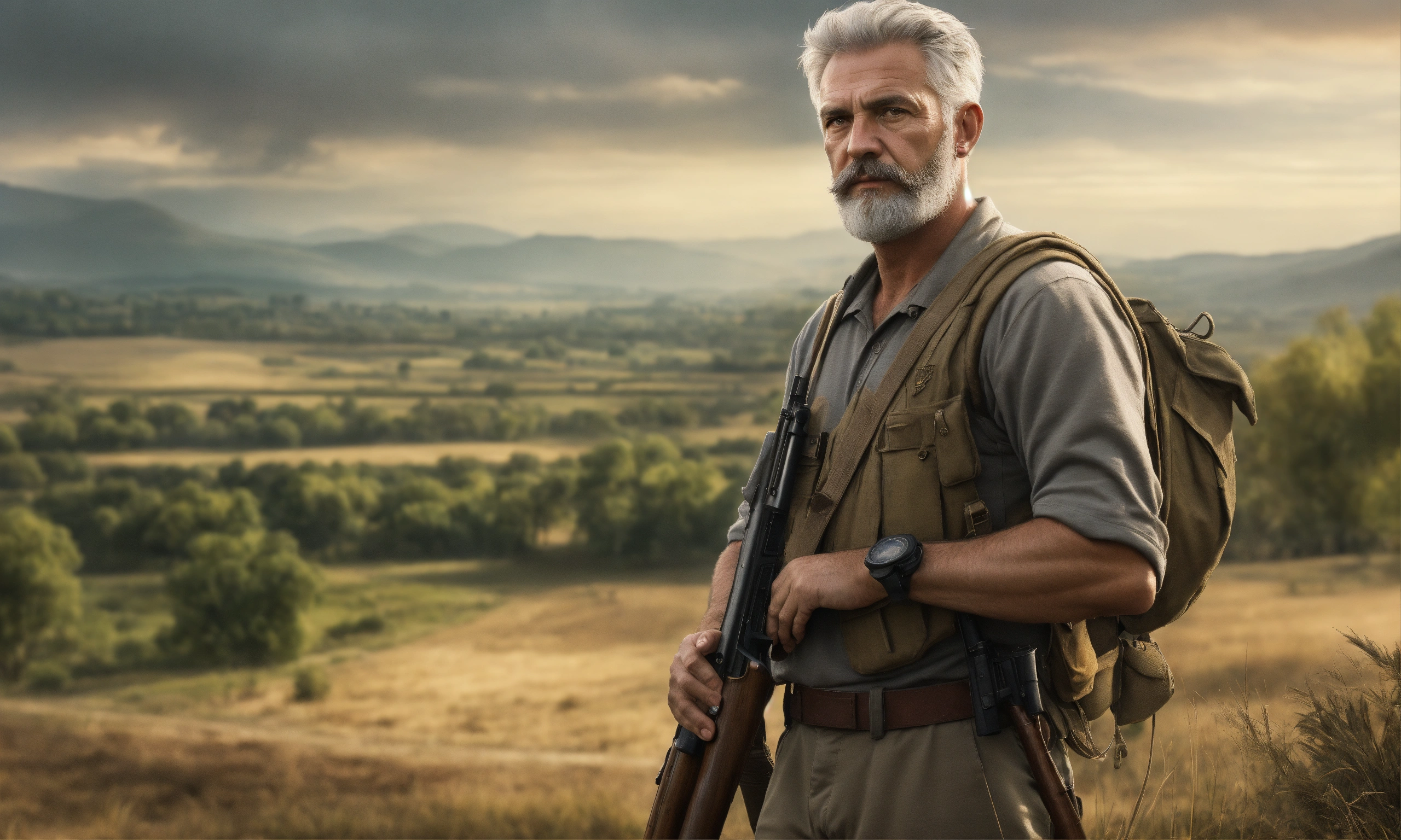Lexica - 1940s german mercenary with a plain t shirt and cargo pants in ...