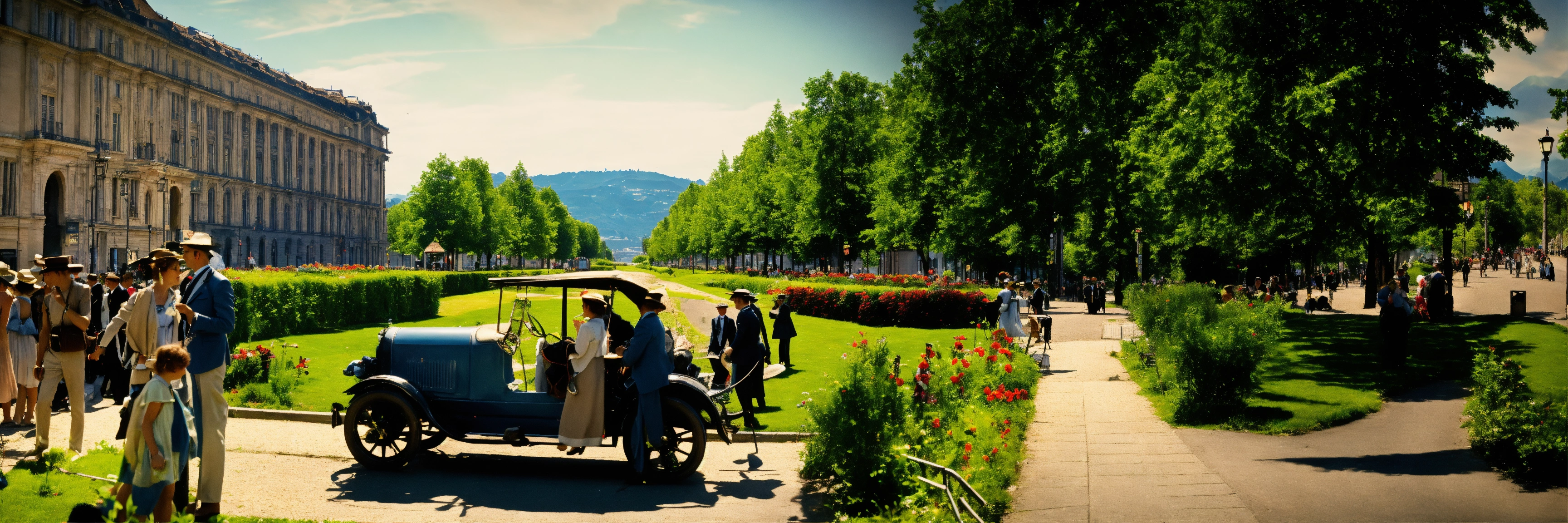 Lexica - A time machine appears in Geneva in 1920, summertime, daytime.