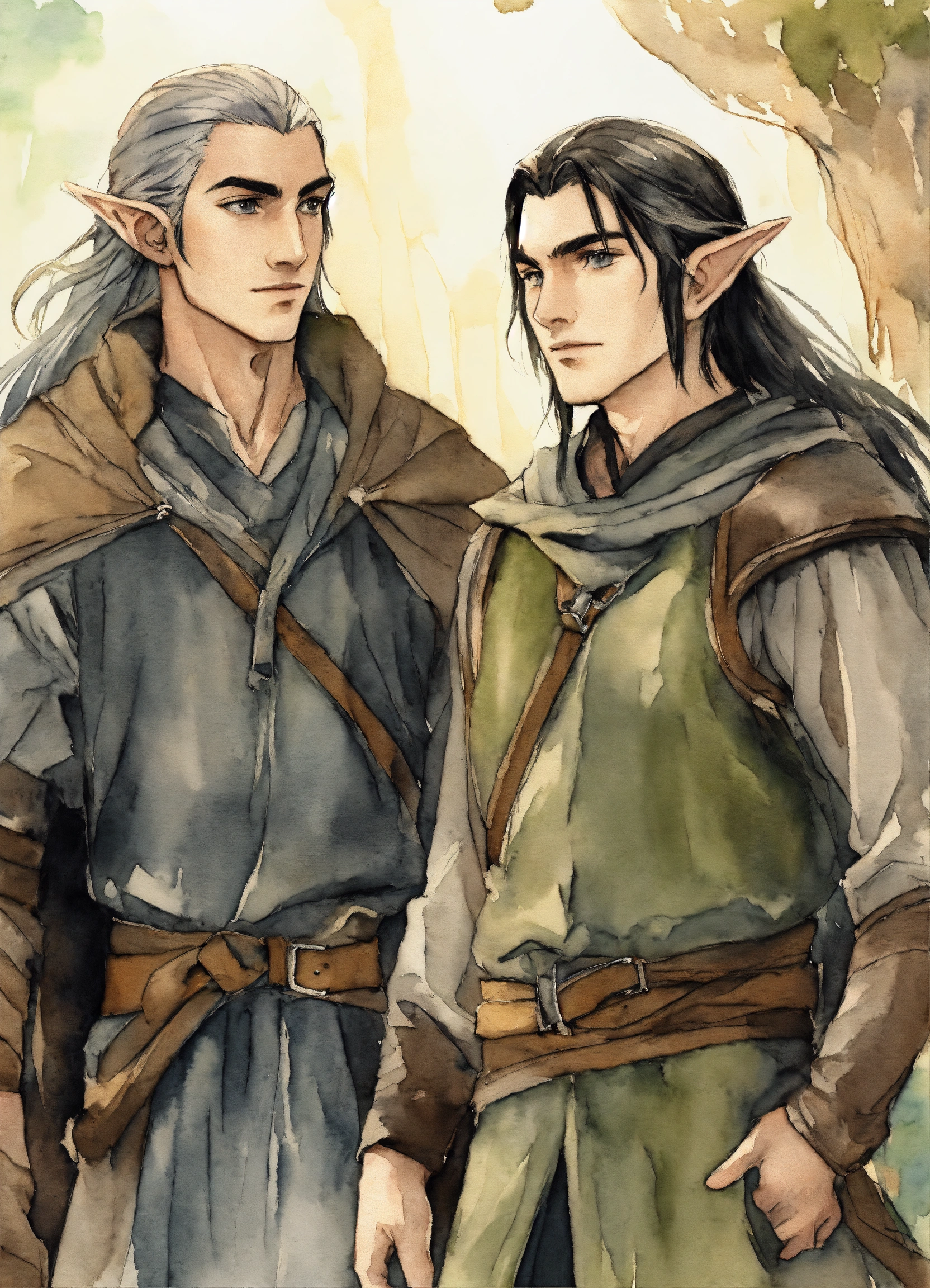 Lexica - The elves Eladan and Elrohir from LOTR with grey clothes in ...