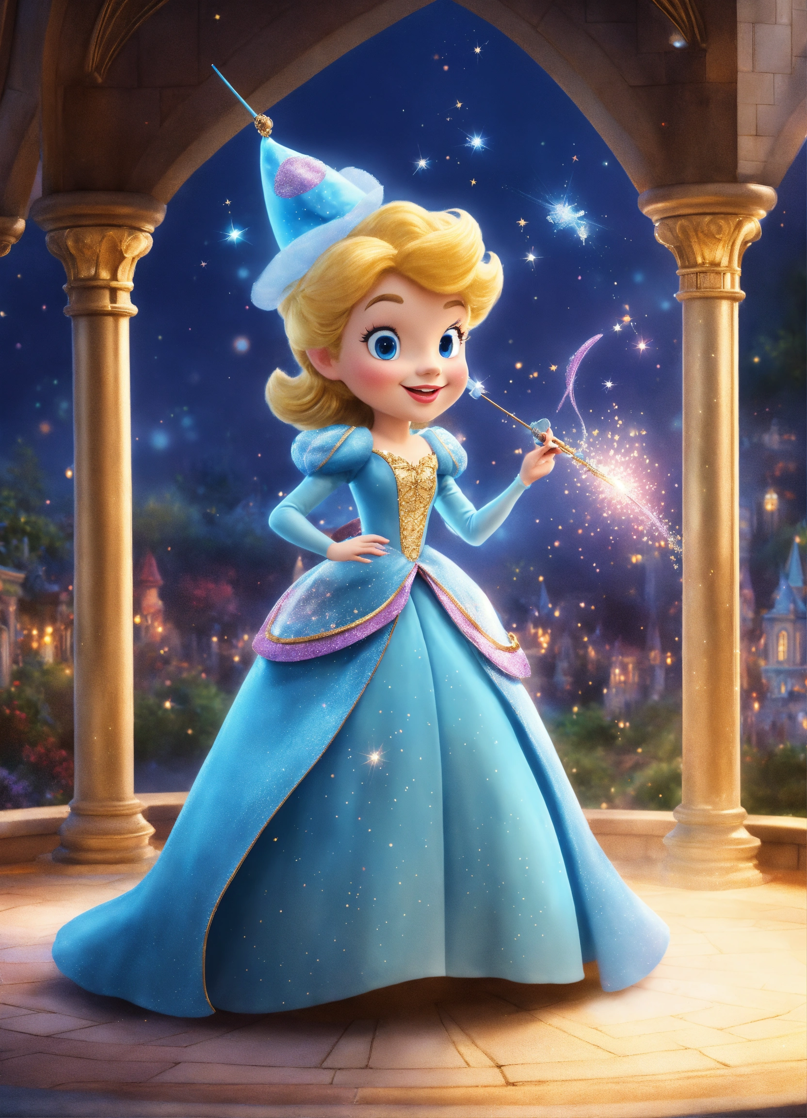 Lexica - Cinderella's fairy godmother, With a wave of her wand and a sprinkle of fairy dust,