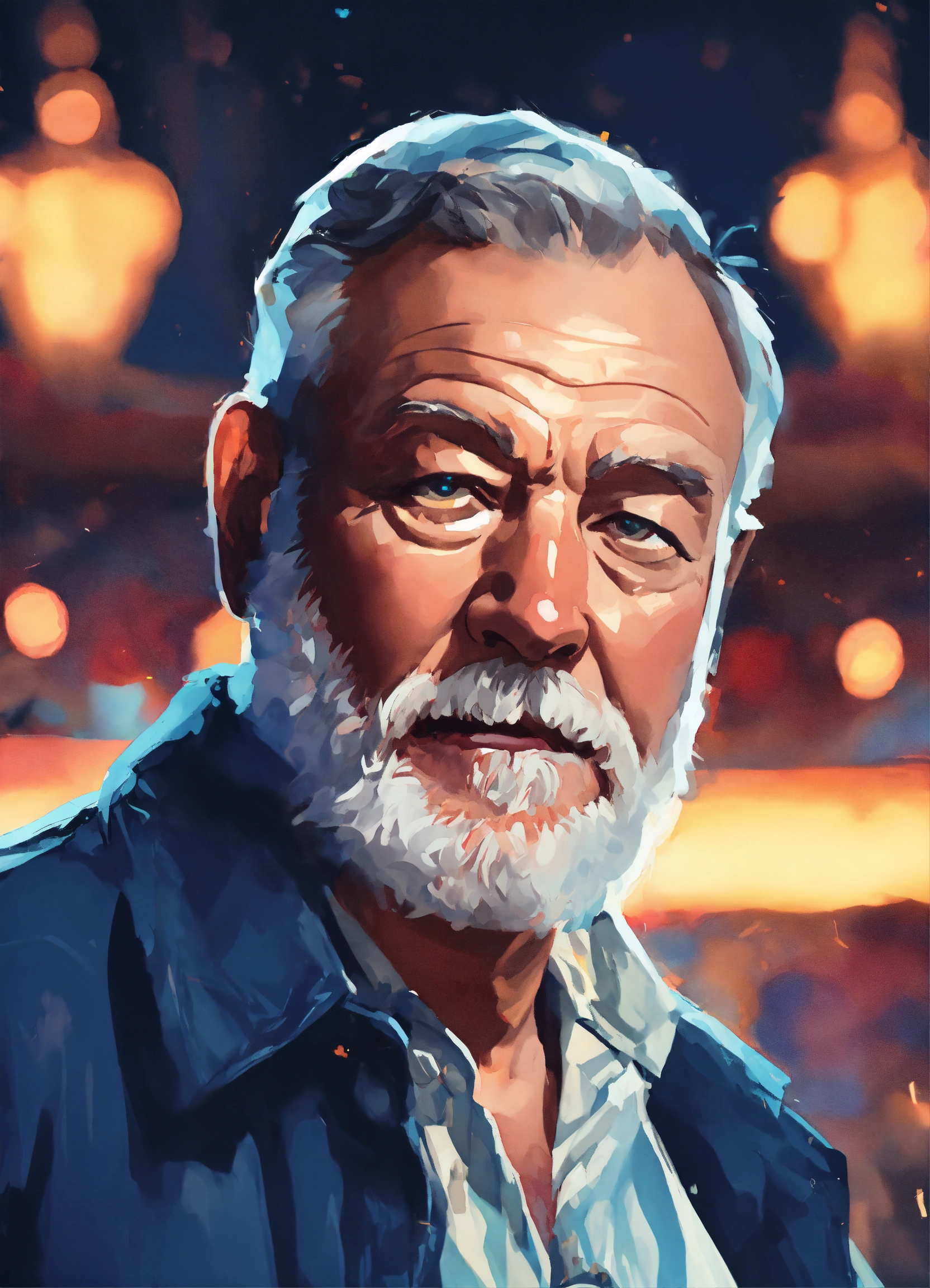 Lexica - A hyper detailed illustration of a print of Ernest Hemingway ...