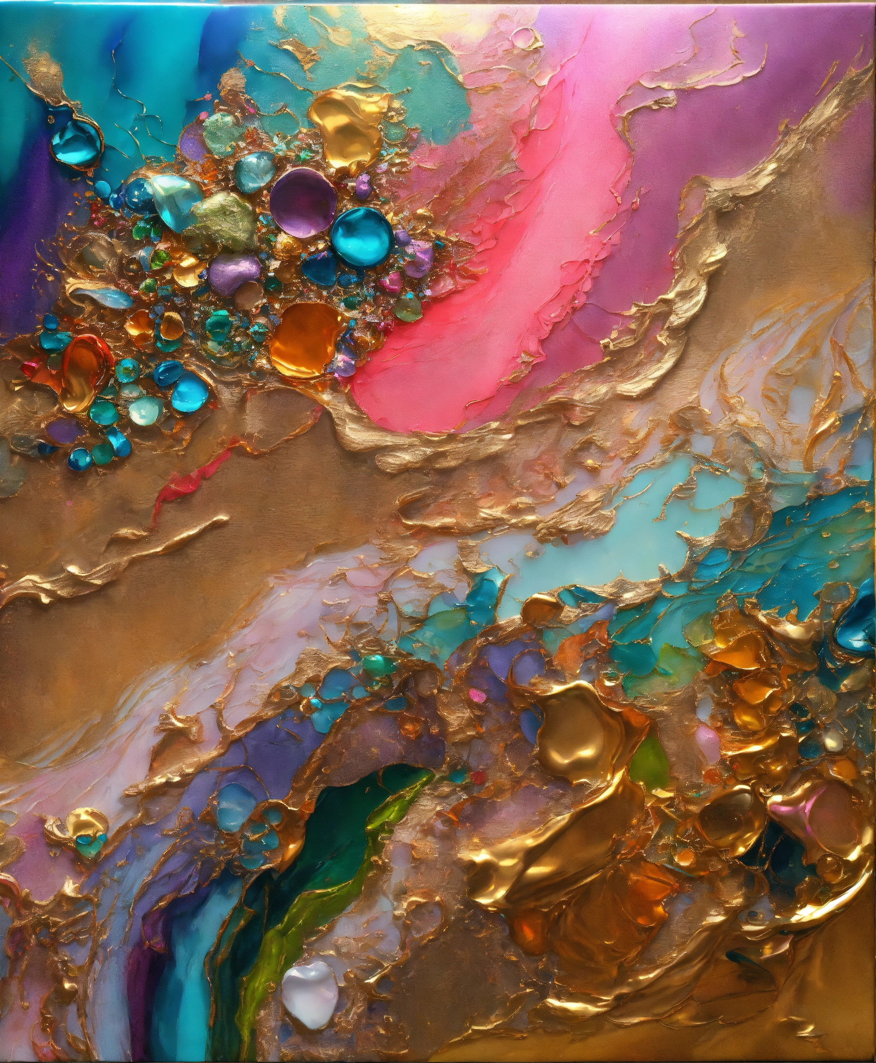 Lexica - Colorful abstract painting oil and water complex complicated ...