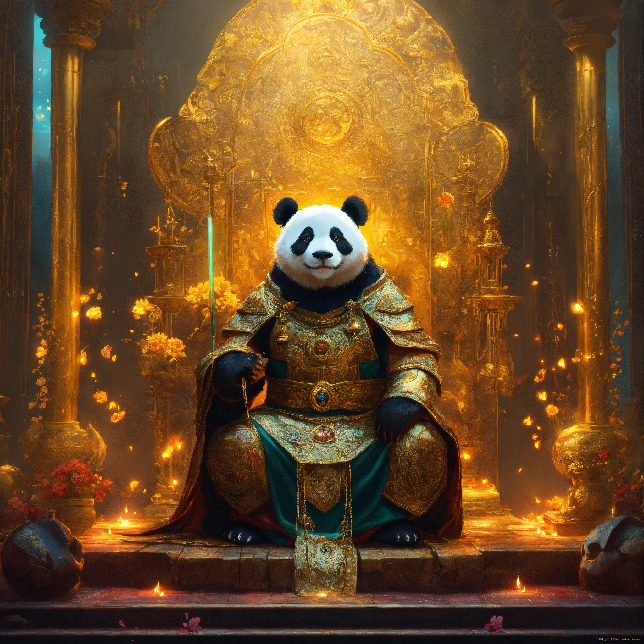 Lexica - Epic professional realistic digital art of panda bear priest ...