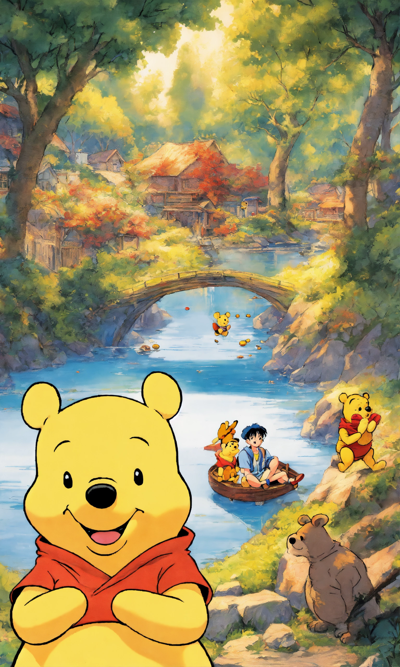 Lexica - 1990s anime Winnie the Pooh, full detailed eyes, Toriyama ...