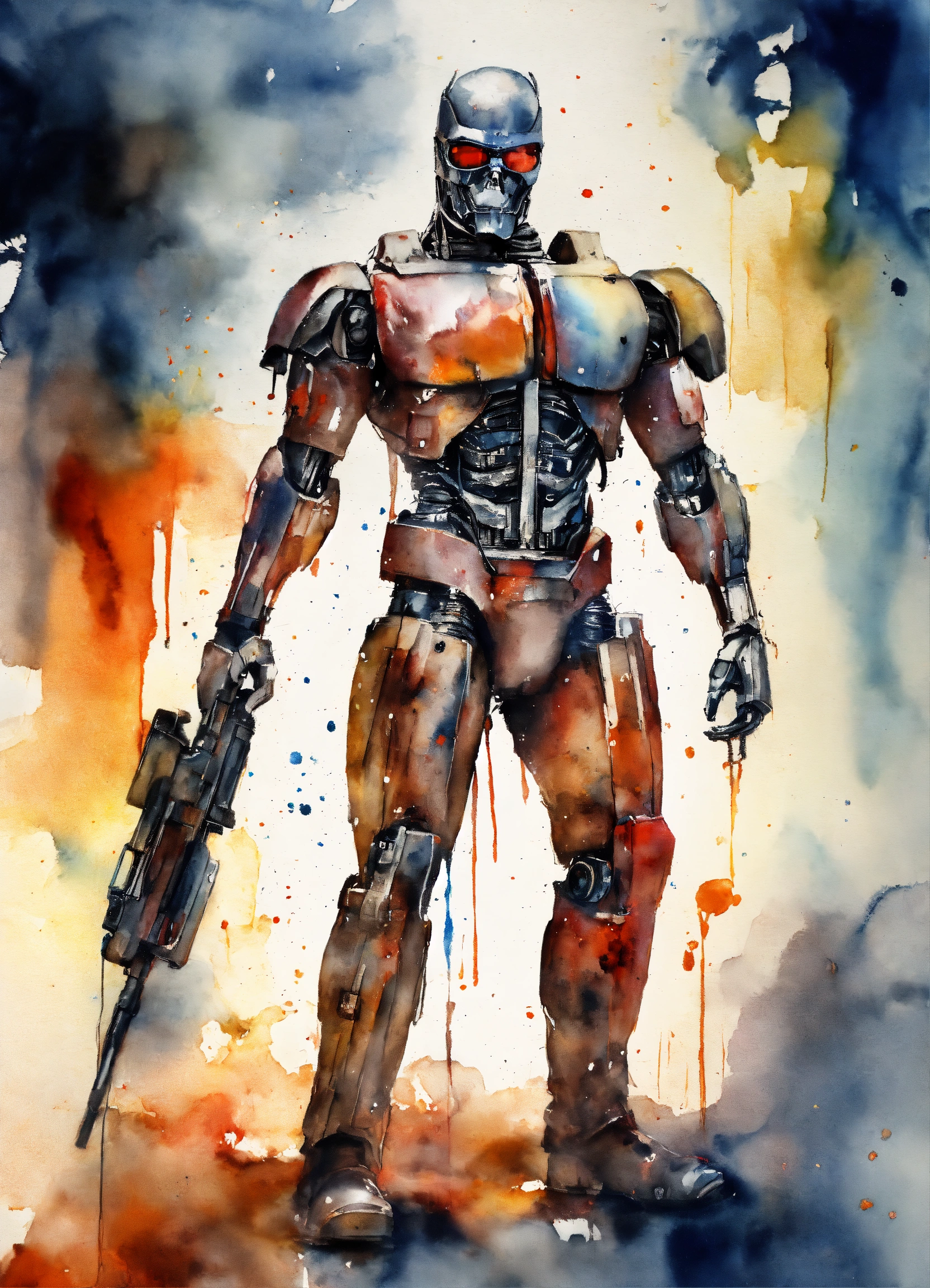 Lexica - Strong man in a terminator costume ultra 3d dirty abstract ...