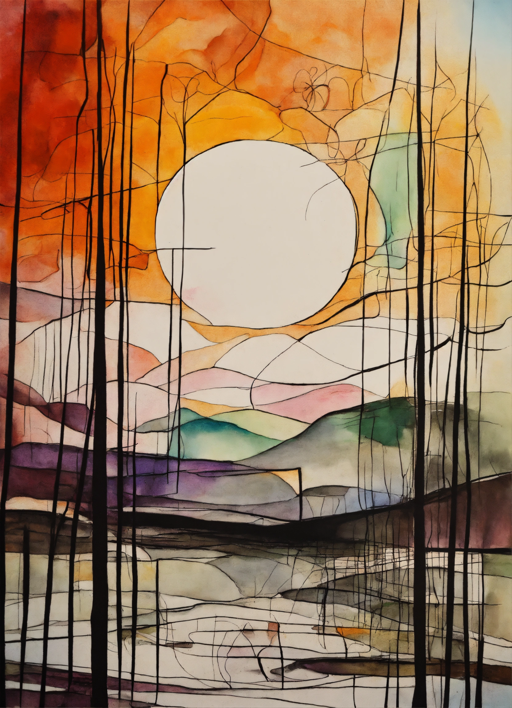 Lexica - Art drawing abstract scene art style inspired by Karen Preissler