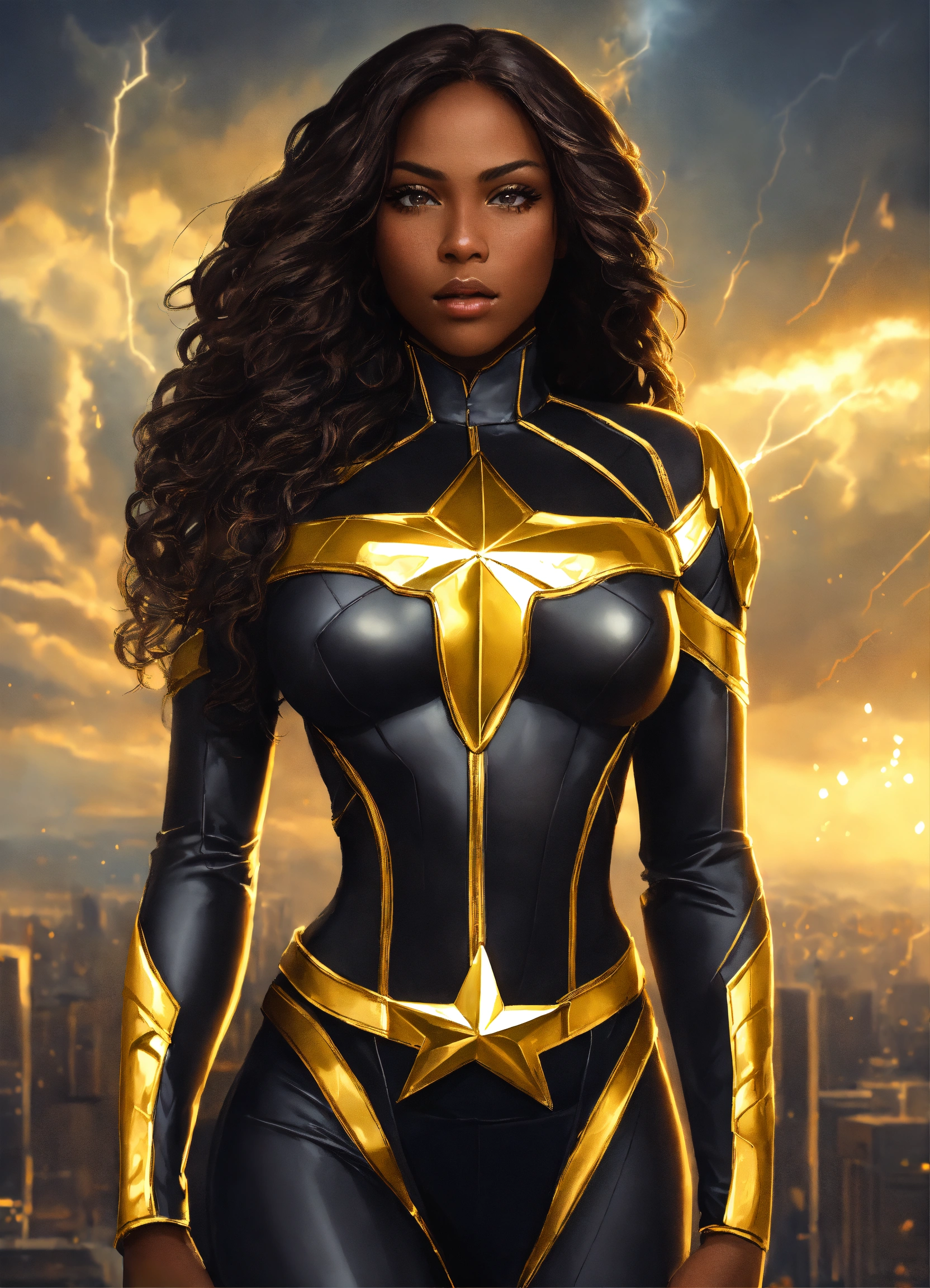 Lexica - Black hero, Beautiful black super hero girl dark brown skin ...